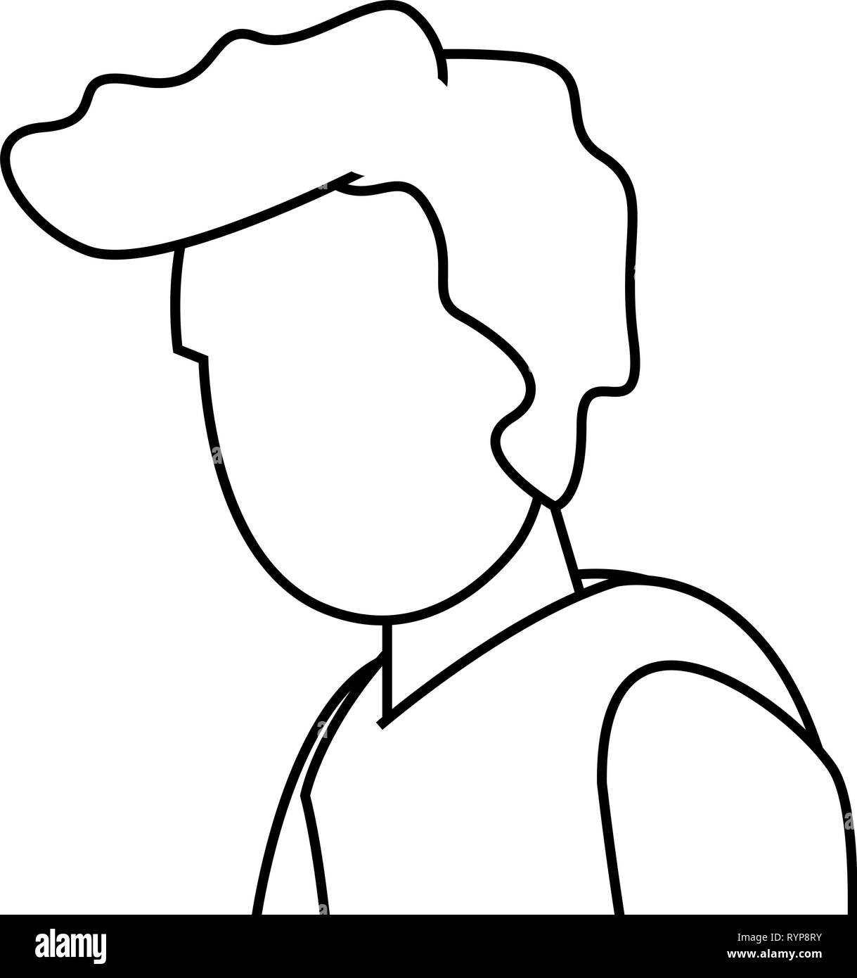 man character portrait on white background vector illustration Stock ...