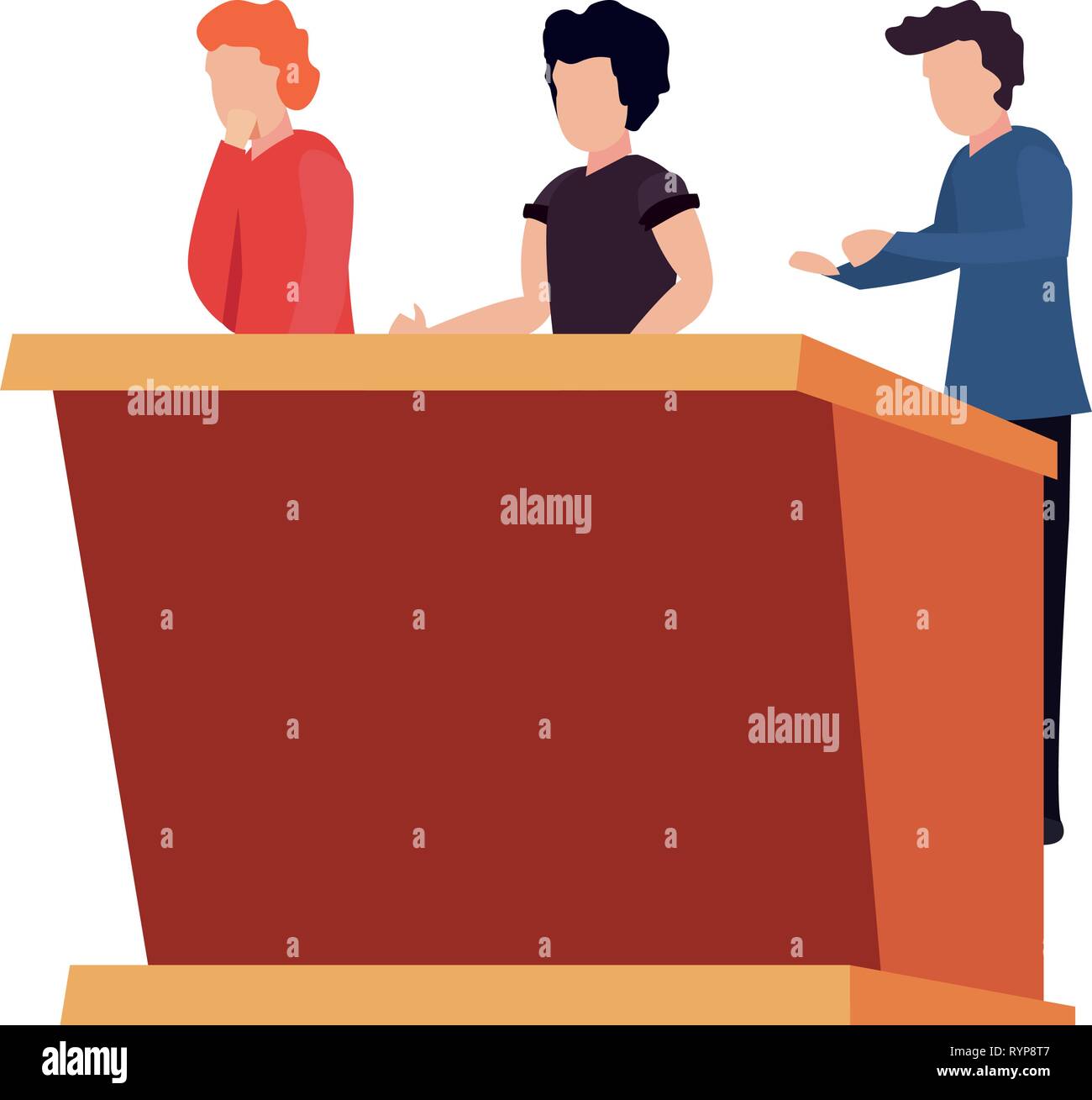 trivia night men thinking stand game vector illustration Stock Vector ...