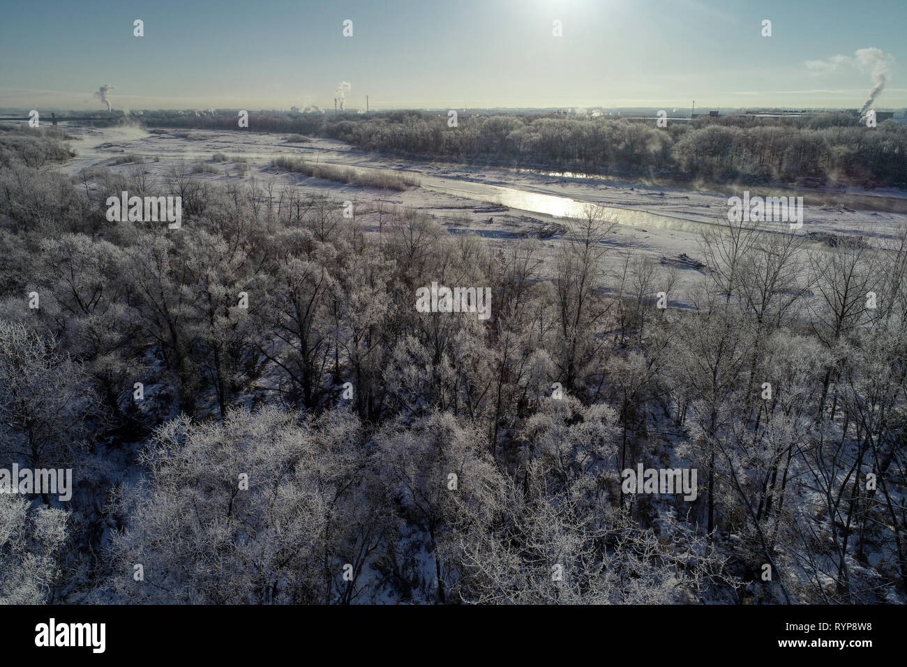 Aerial view of rime ice Stock Photo - Alamy