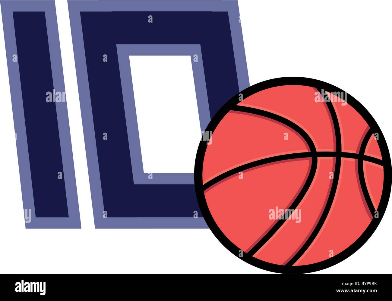 basketball sport ball number background vector illustration Stock ...
