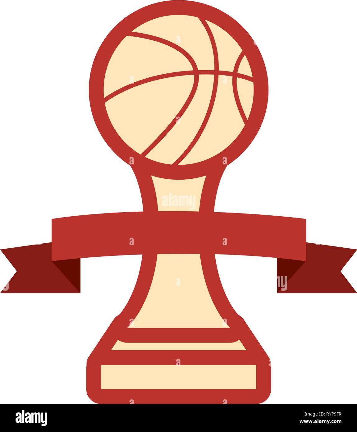 trophy ball basketball sport award vector illustration Stock Vector ...
