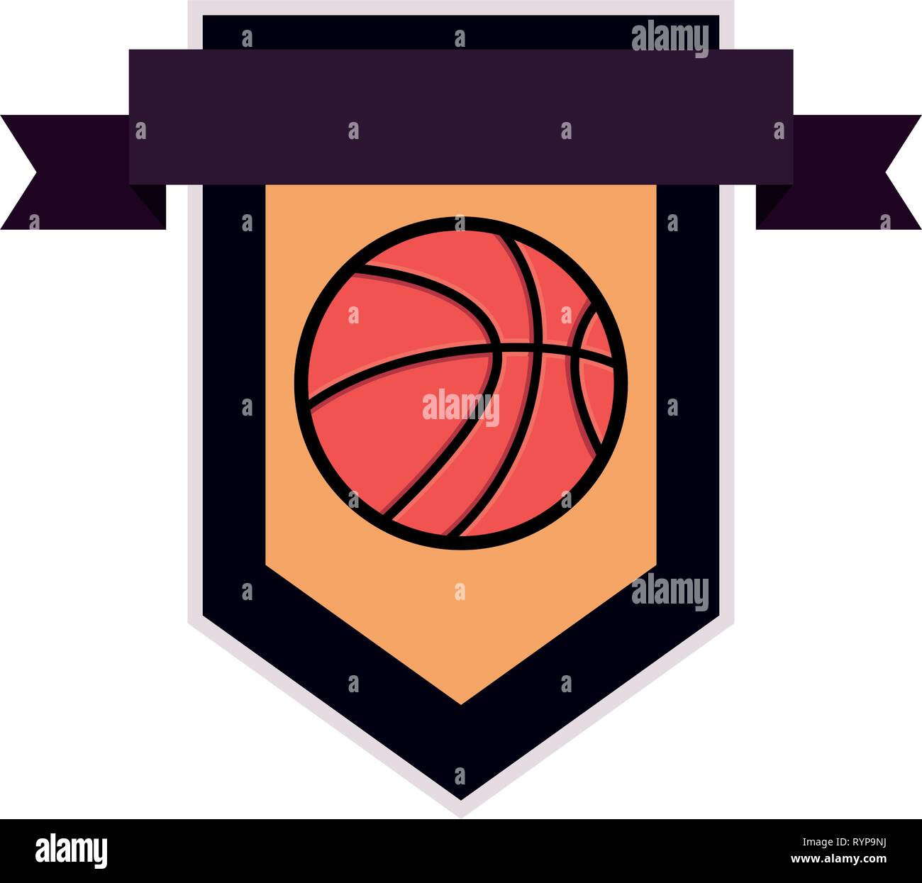 basketball sport ball emblem badge background vector illustration Stock ...