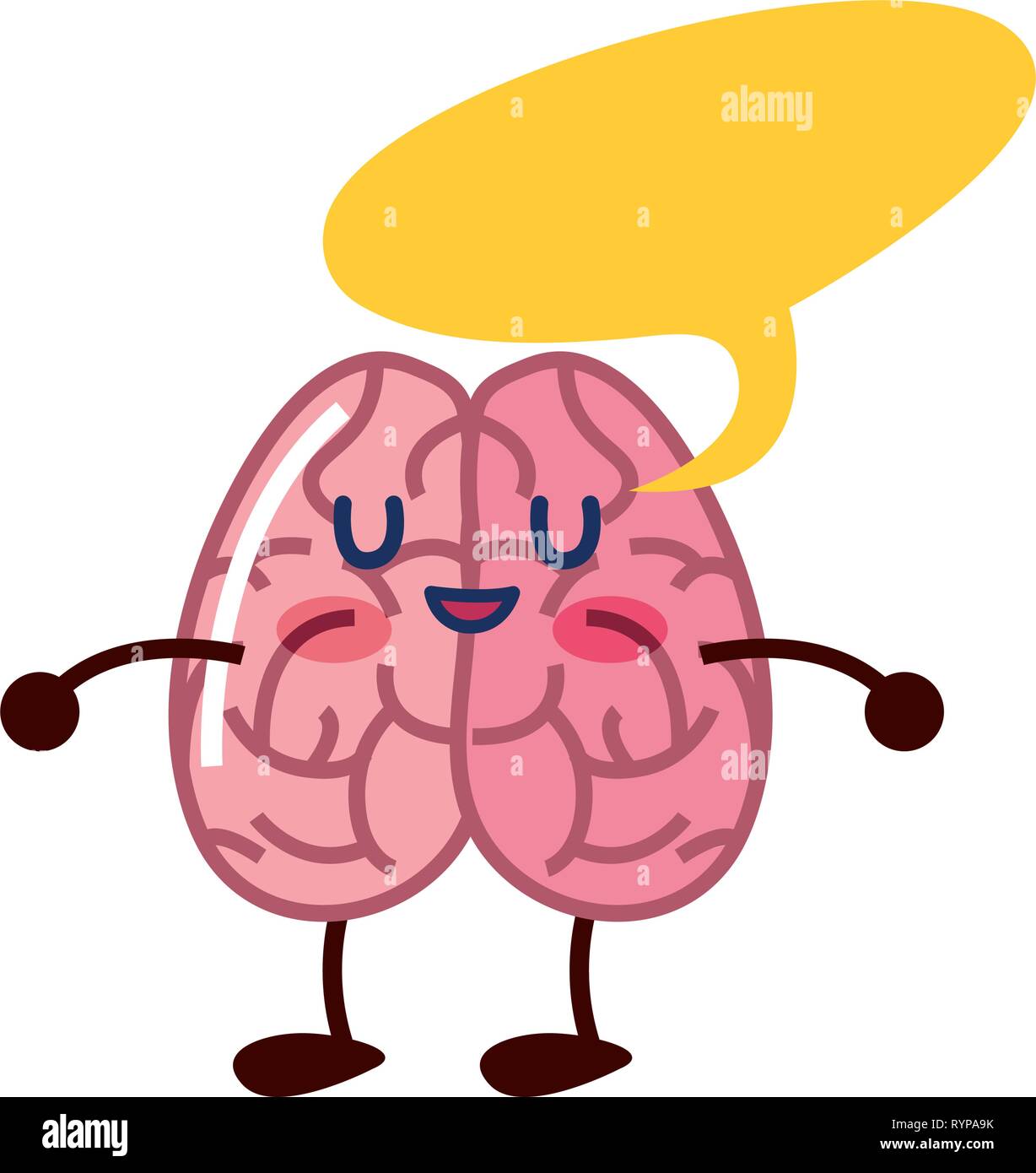 brain cartoon think speech bubble vector illustration Stock Vector ...