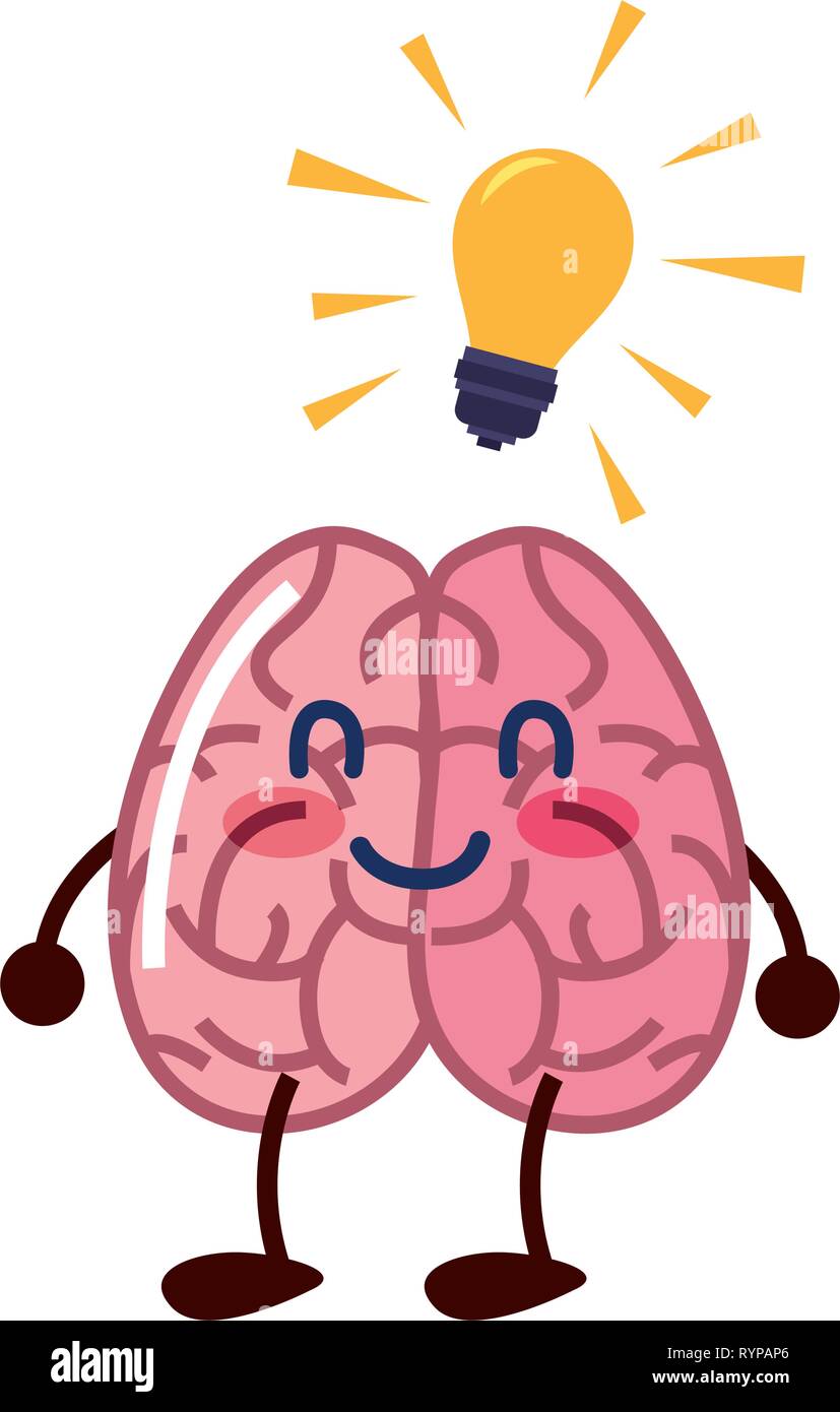 brain cartoon education creativity idea vector illustration Stock ...