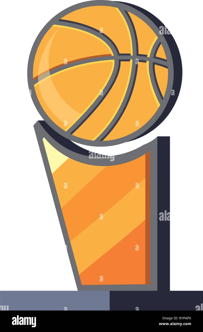 trophy ball basketball sport award vector illustration Stock Vector ...