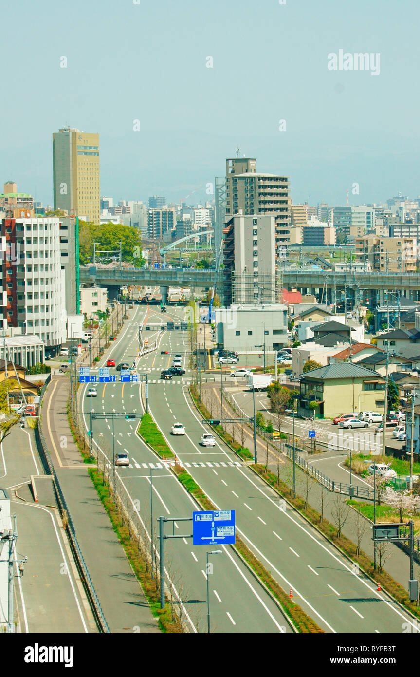 City of Kumamoto in spring, Kumamoto Prefecture, Japan Stock Photo - Alamy