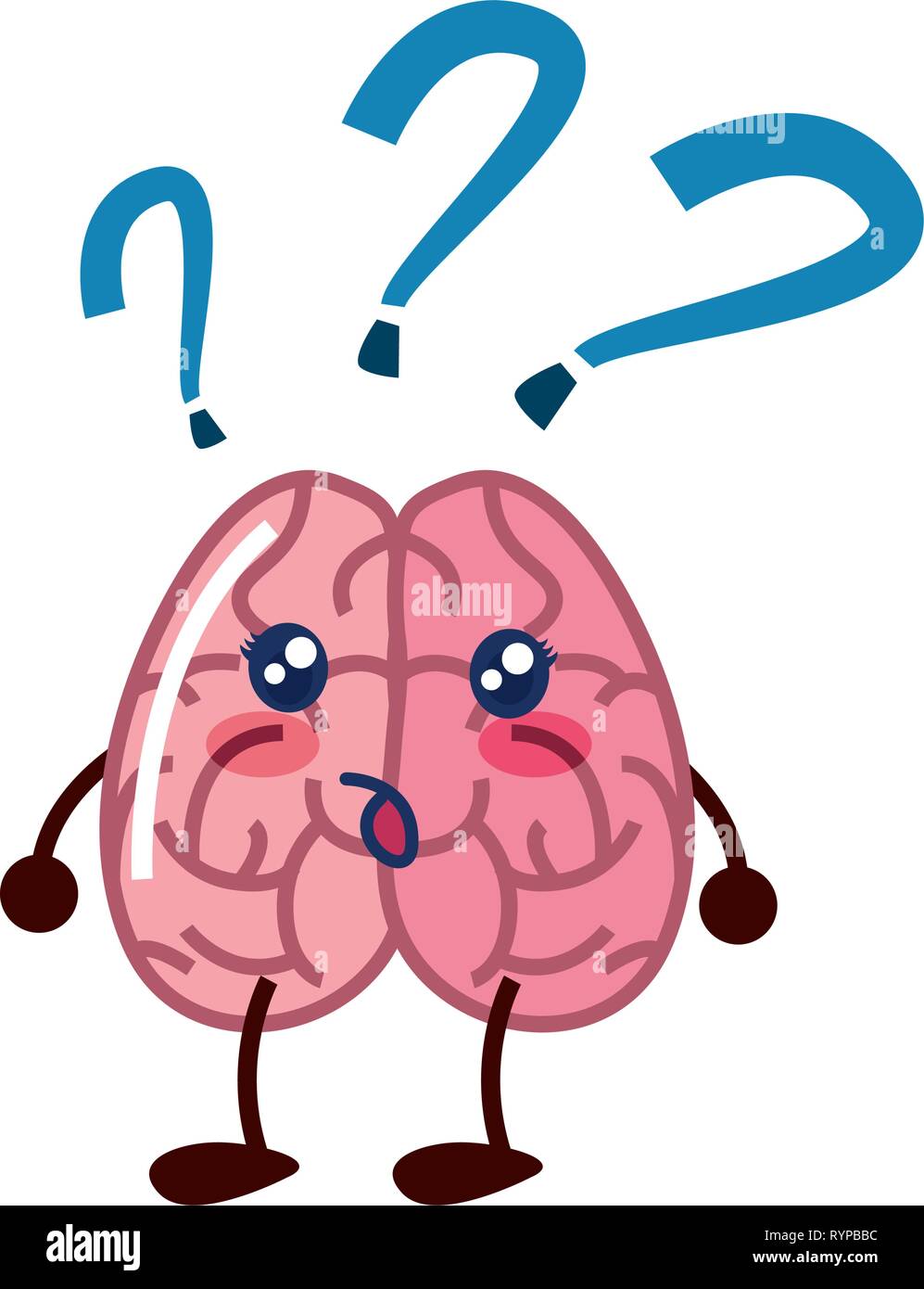 brain cartoon education question symbol vector illustration Stock ...