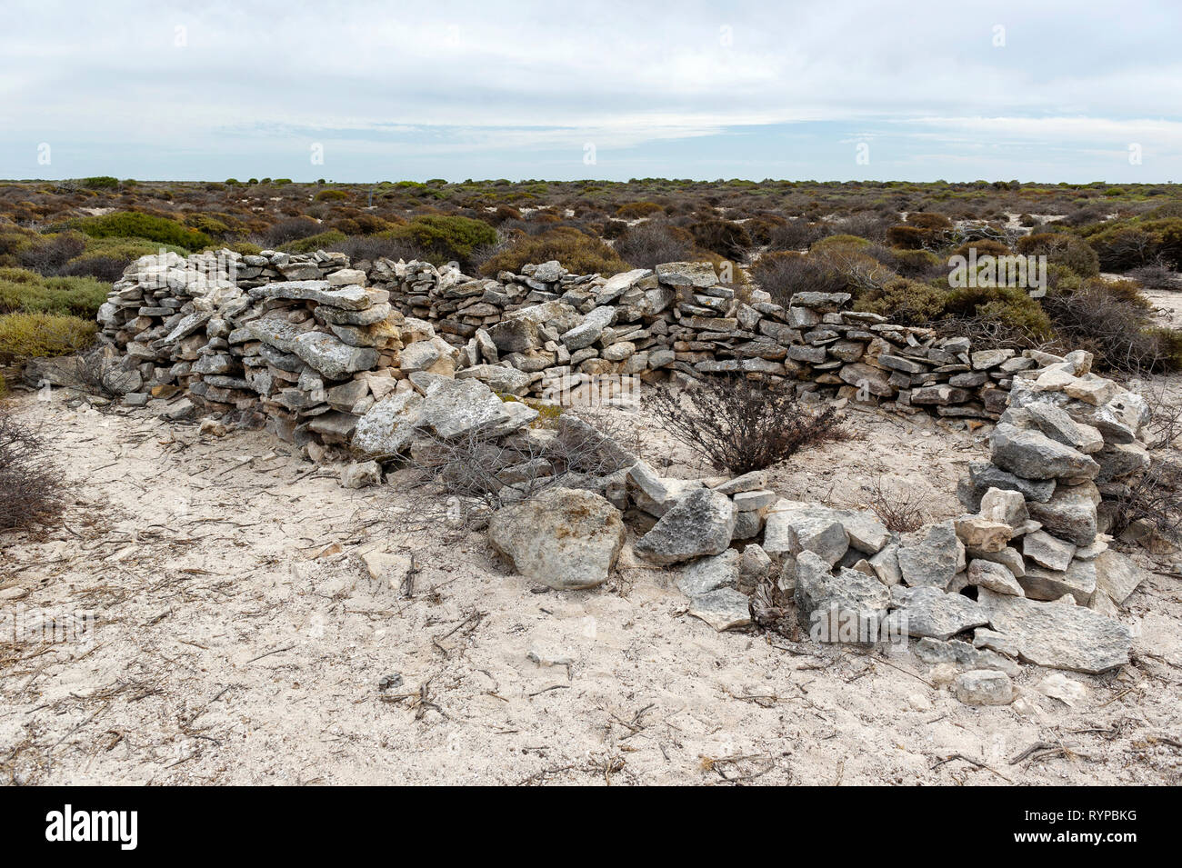 The coastal fort on West Wallabi island constructed by Dutch soldier ...