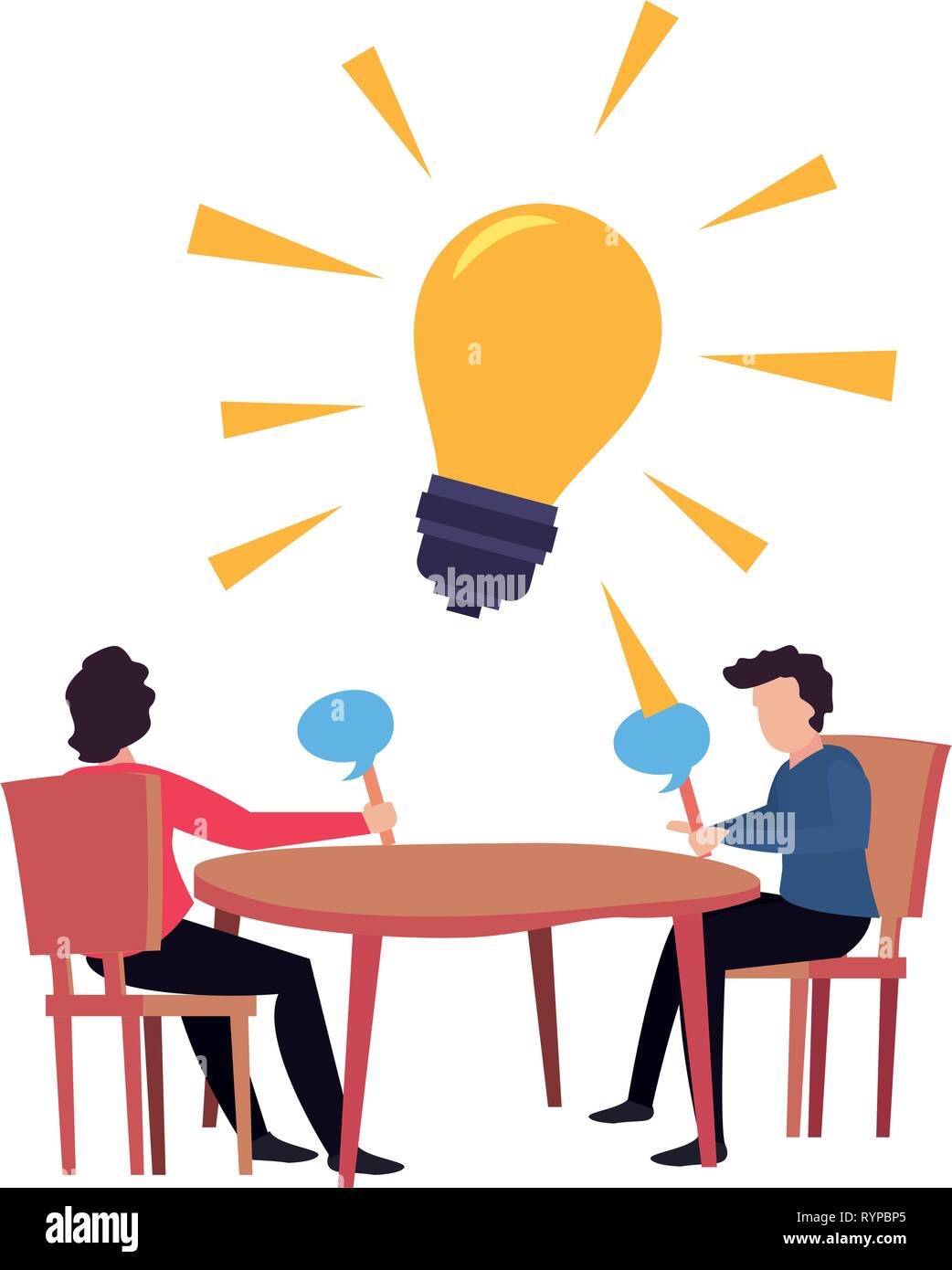 trivia night couple playing in the table vector illustration Stock ...