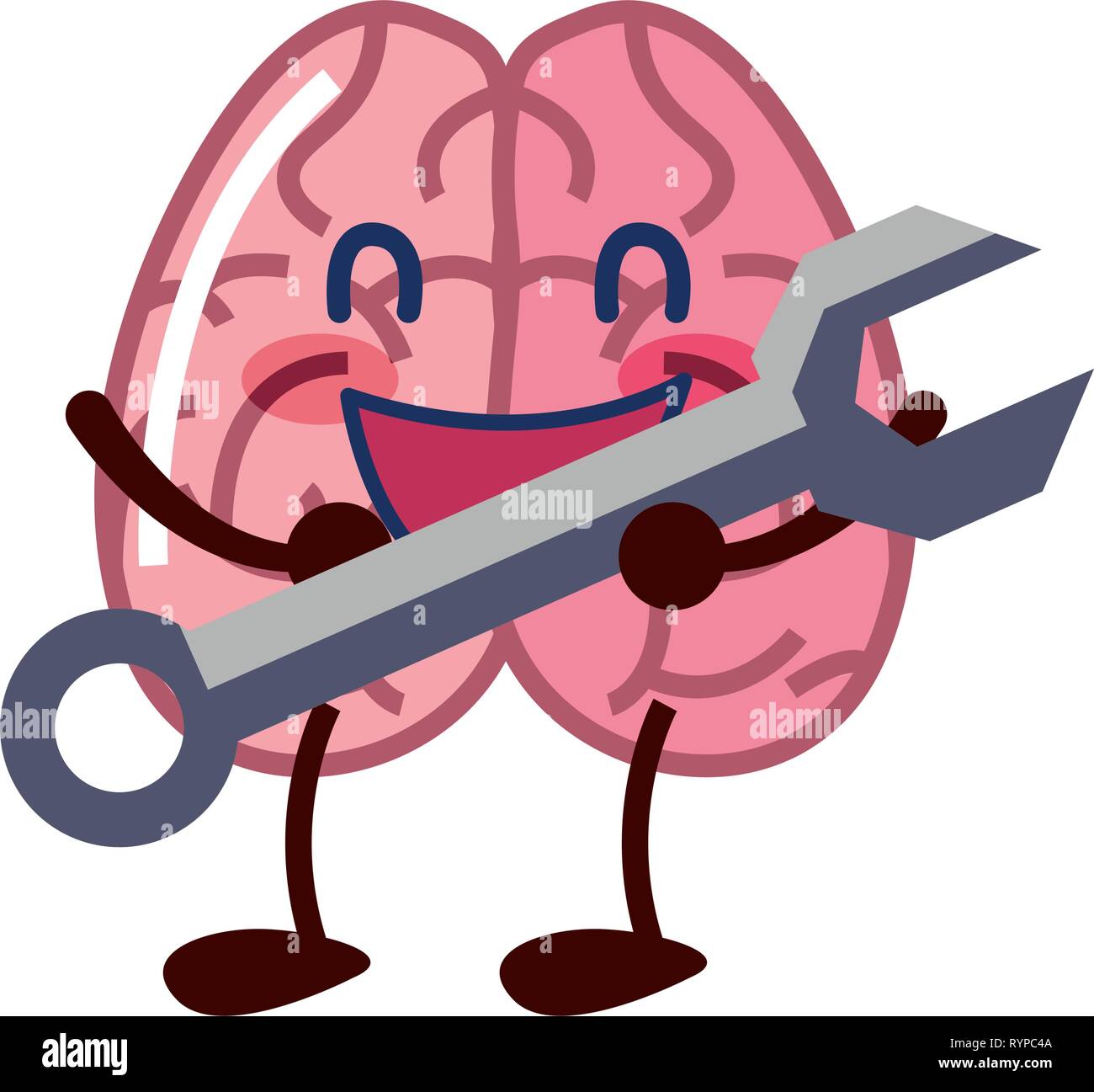 brain cartoon education tool support vector illustration Stock Vector ...