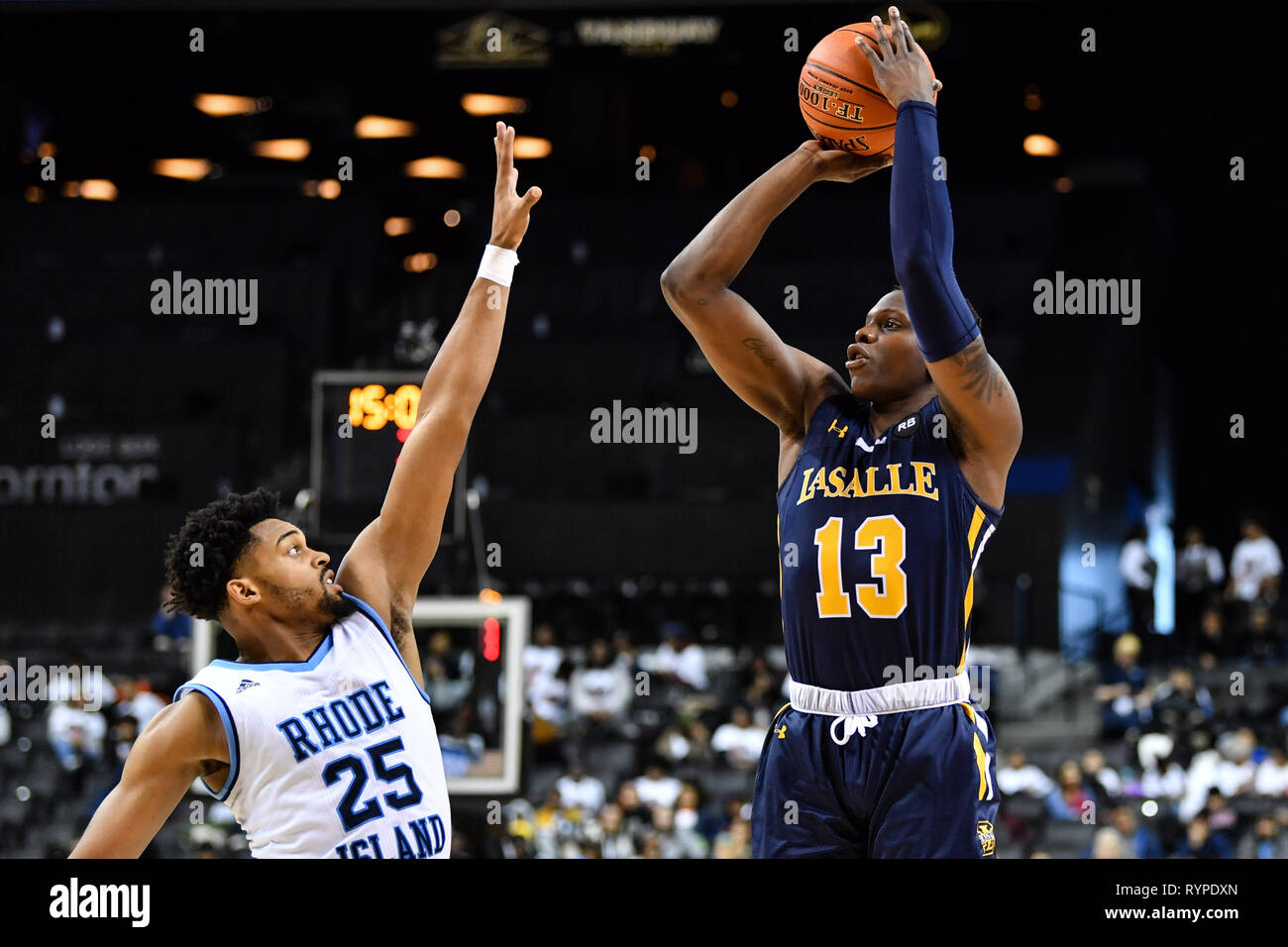 Brooklyn, New York, USA. 14th Mar, 2019. La Salle Explorers guard SAUL ...
