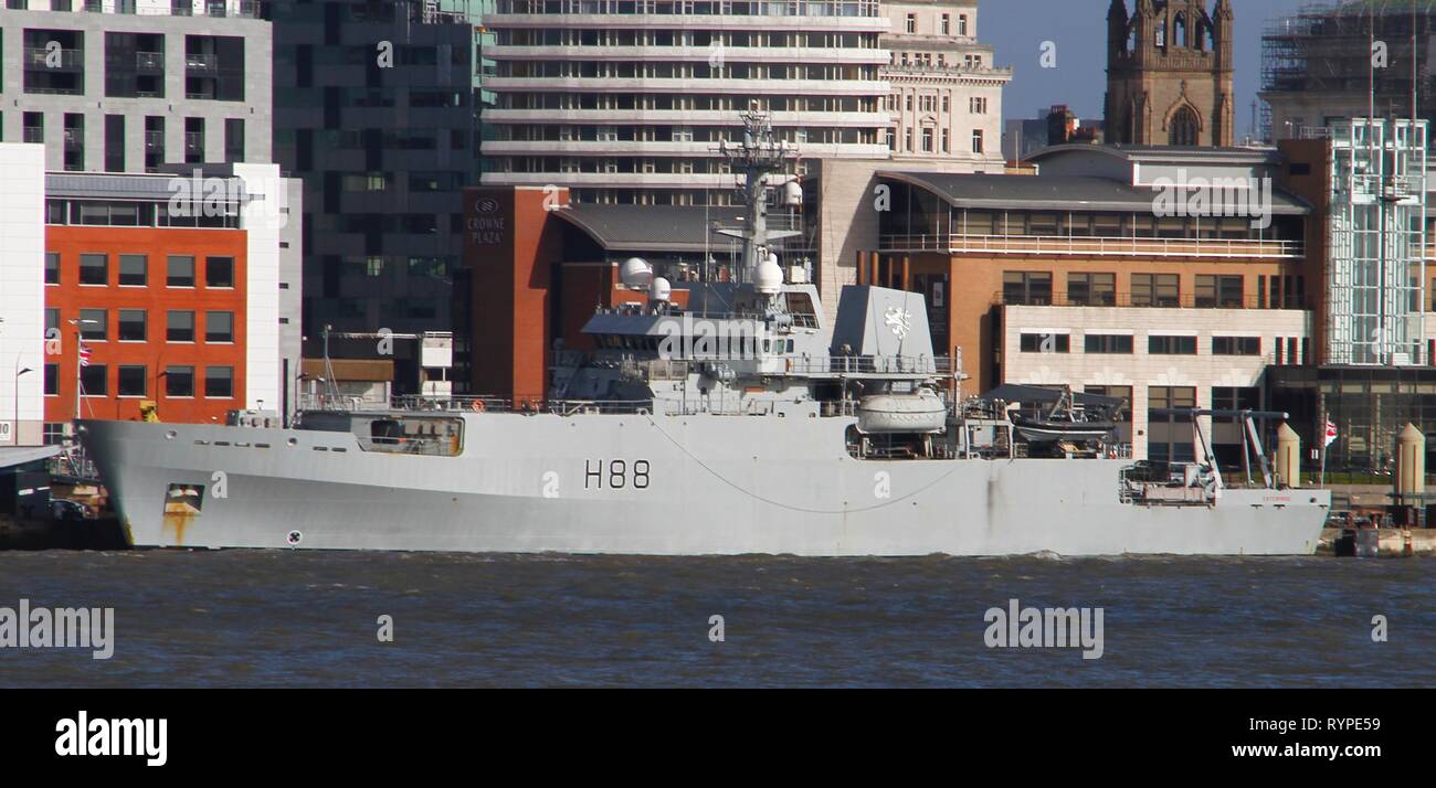 Liverpool, UK. 14th Mar, 2019. HMS Enterprise, the tenth ship to bear ...