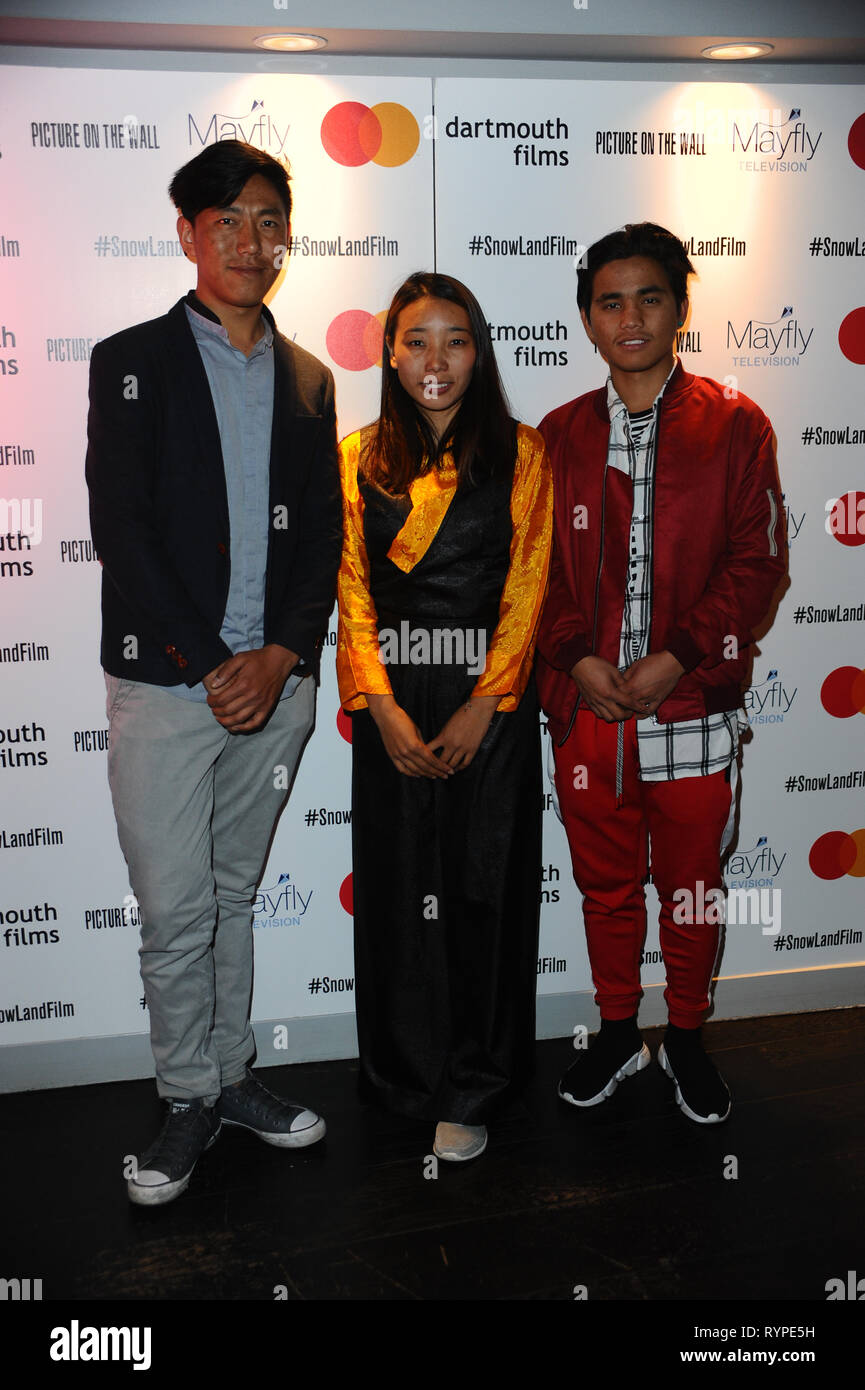 London, UK. 14th Mar, 2019. Nima Gurung, Tsering Deki Lama and Jeewan ...