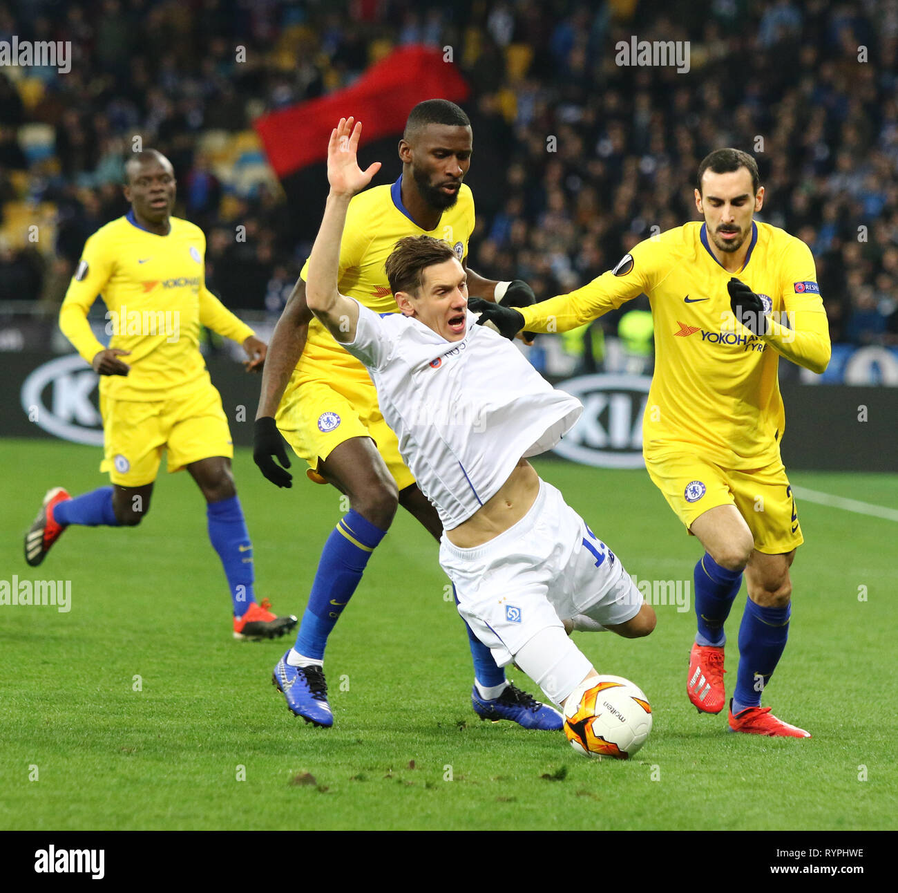 Soccer sport jump stadium striker team uefa ukraine white hi-res stock ...