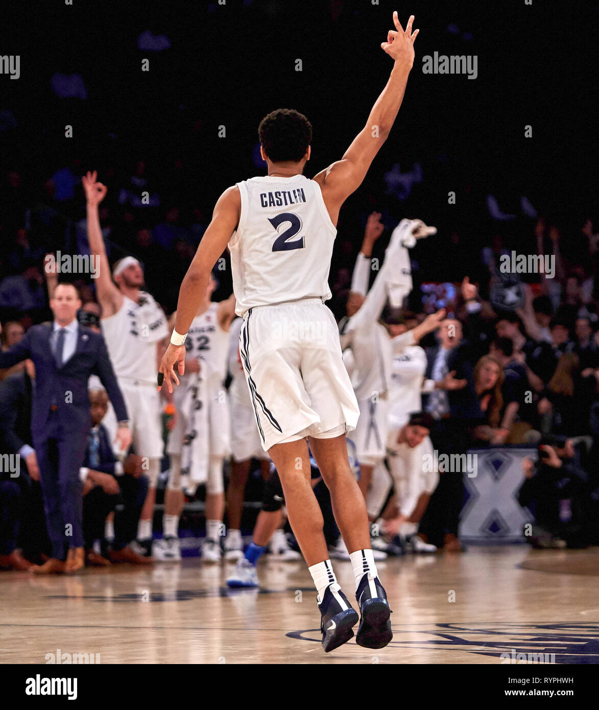 New York, New York, USA. 14th Mar, 2019. Xavier Musketeers guard Kyle ...