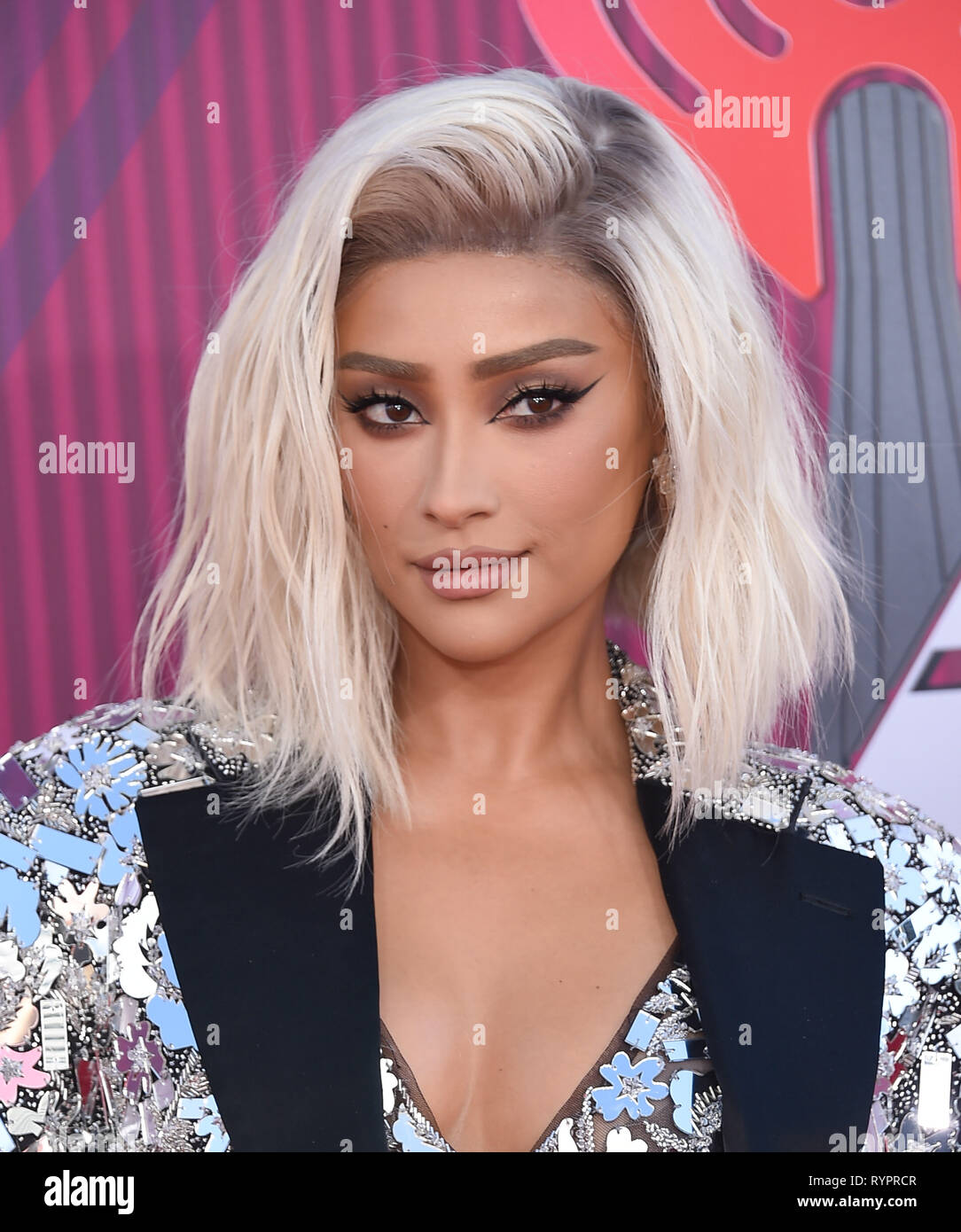 Los Angeles, California, USA. 14th Mar, 2019. Shay Mitchell arrives for the 2019 iHeart Radio ...