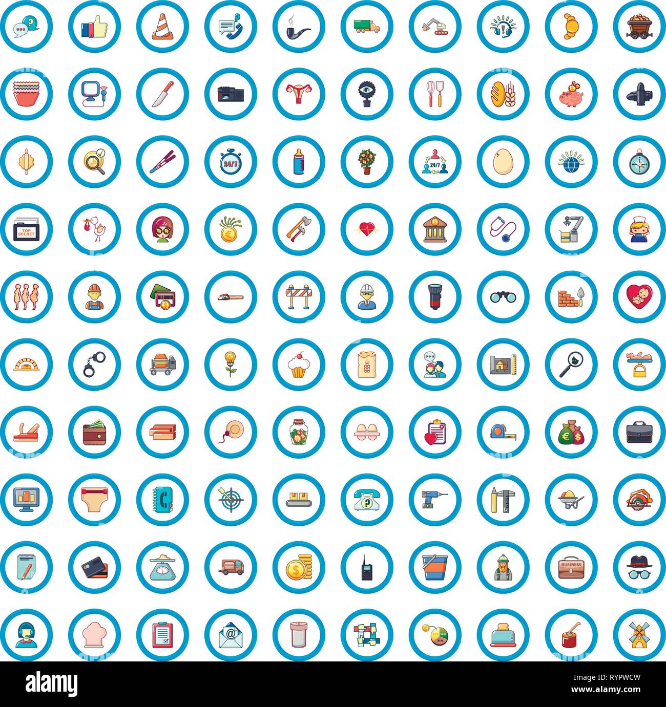 100 good job icons set, cartoon style Stock Vector Image & Art - Alamy