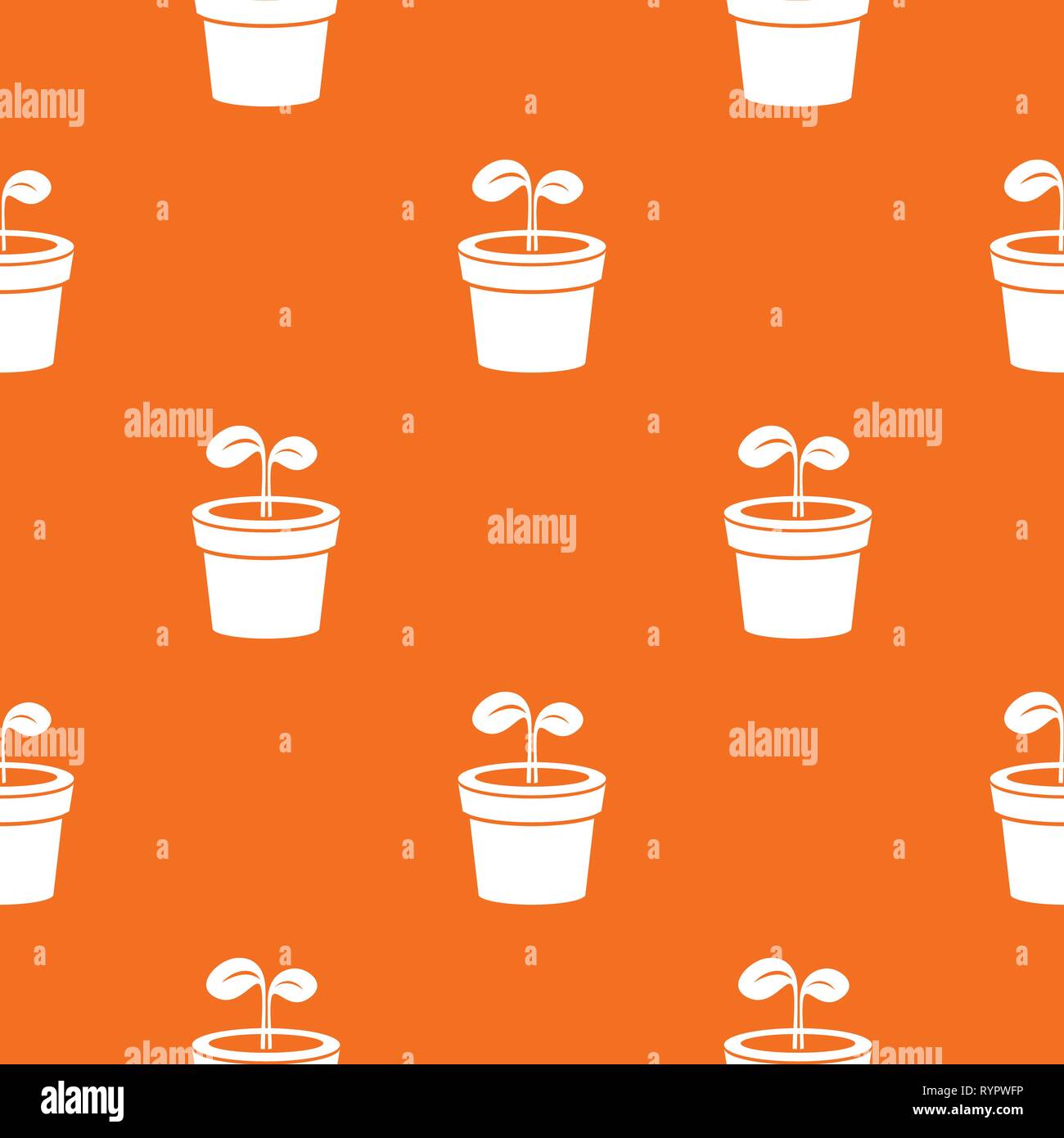 Plant pattern vector orange Stock Vector Image & Art - Alamy