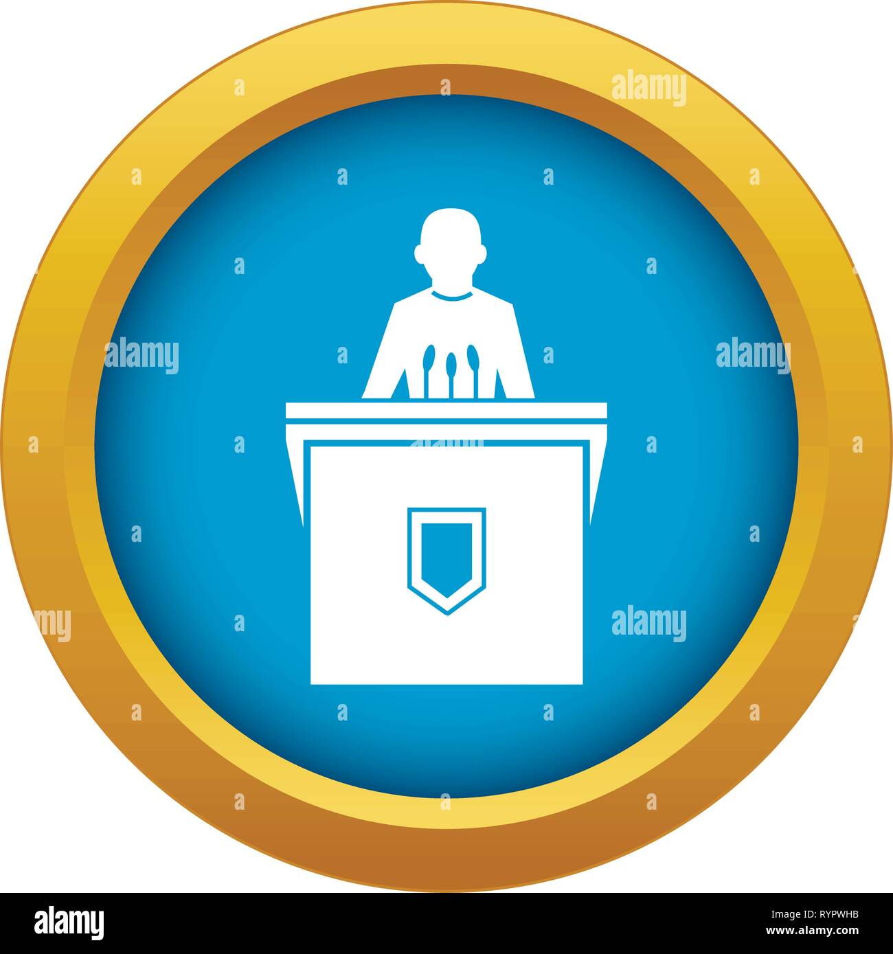 Political election speaker icon blue vector isolated Stock Vector Image ...