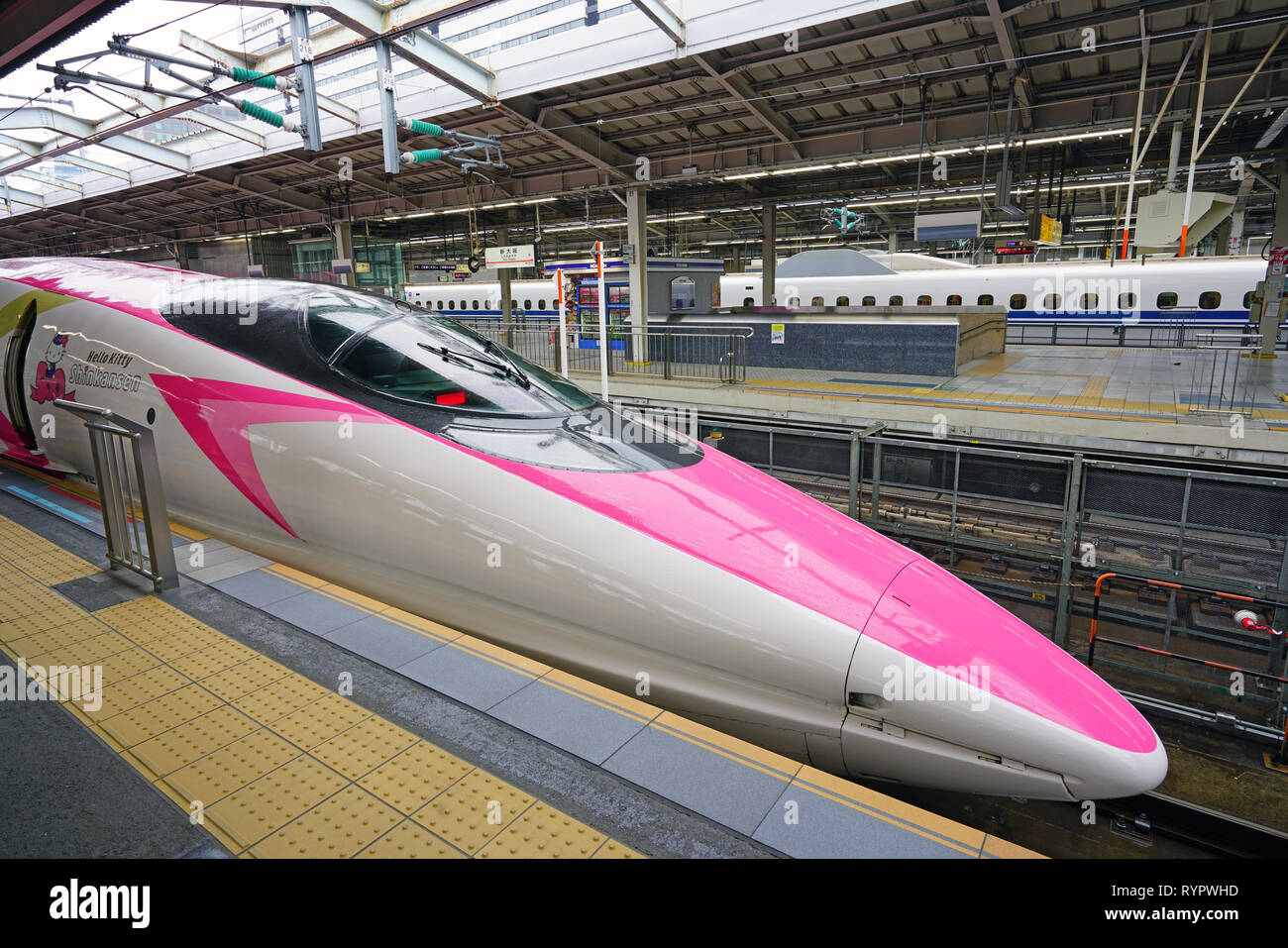 OSAKA, JAPAN -28 FEB 2019- View of the special livery Hello Kitty ...