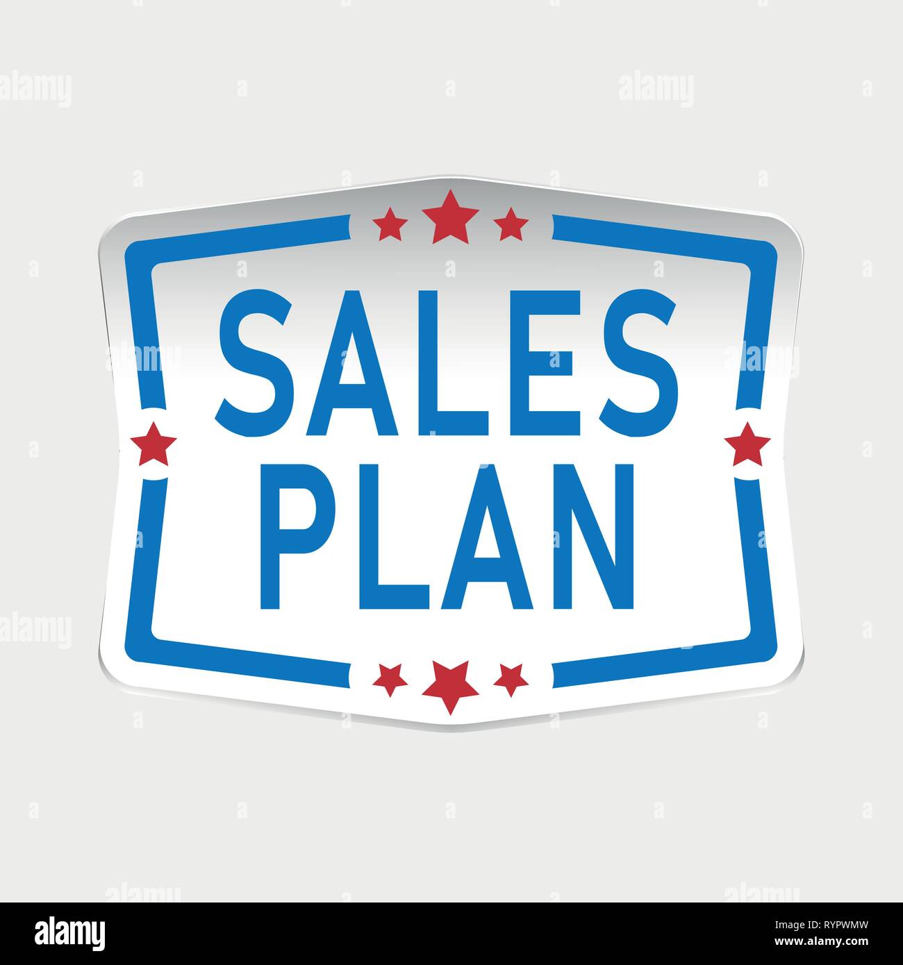 sales plan paper web badge logo icon with stars Stock Vector Image ...