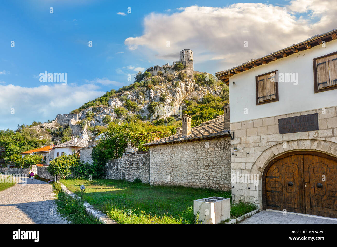 The ancient Kula, a medieval fortress and tower in the walled village ...