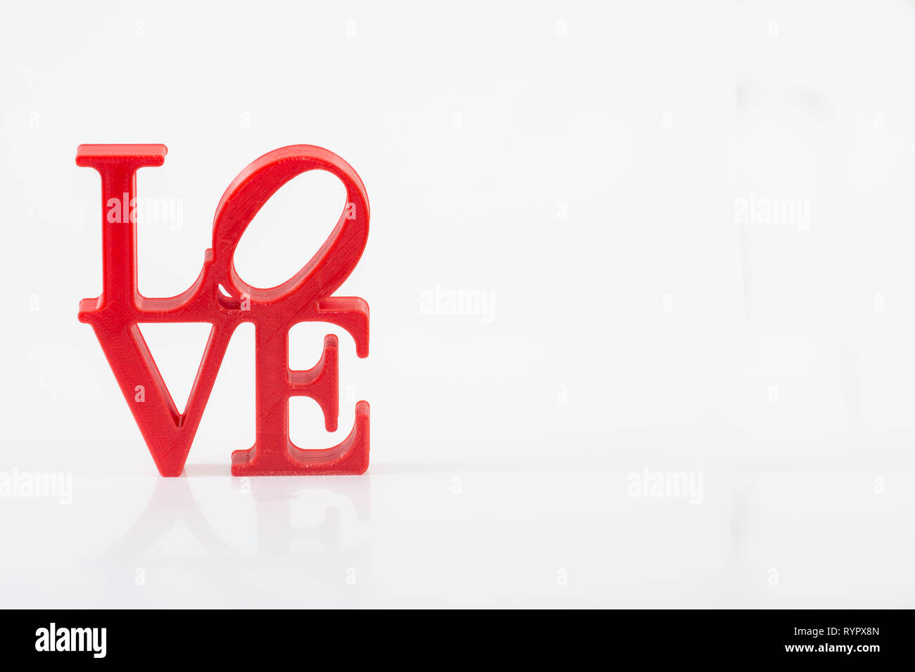 red love letters on white background on the left Stock Photo - Alamy