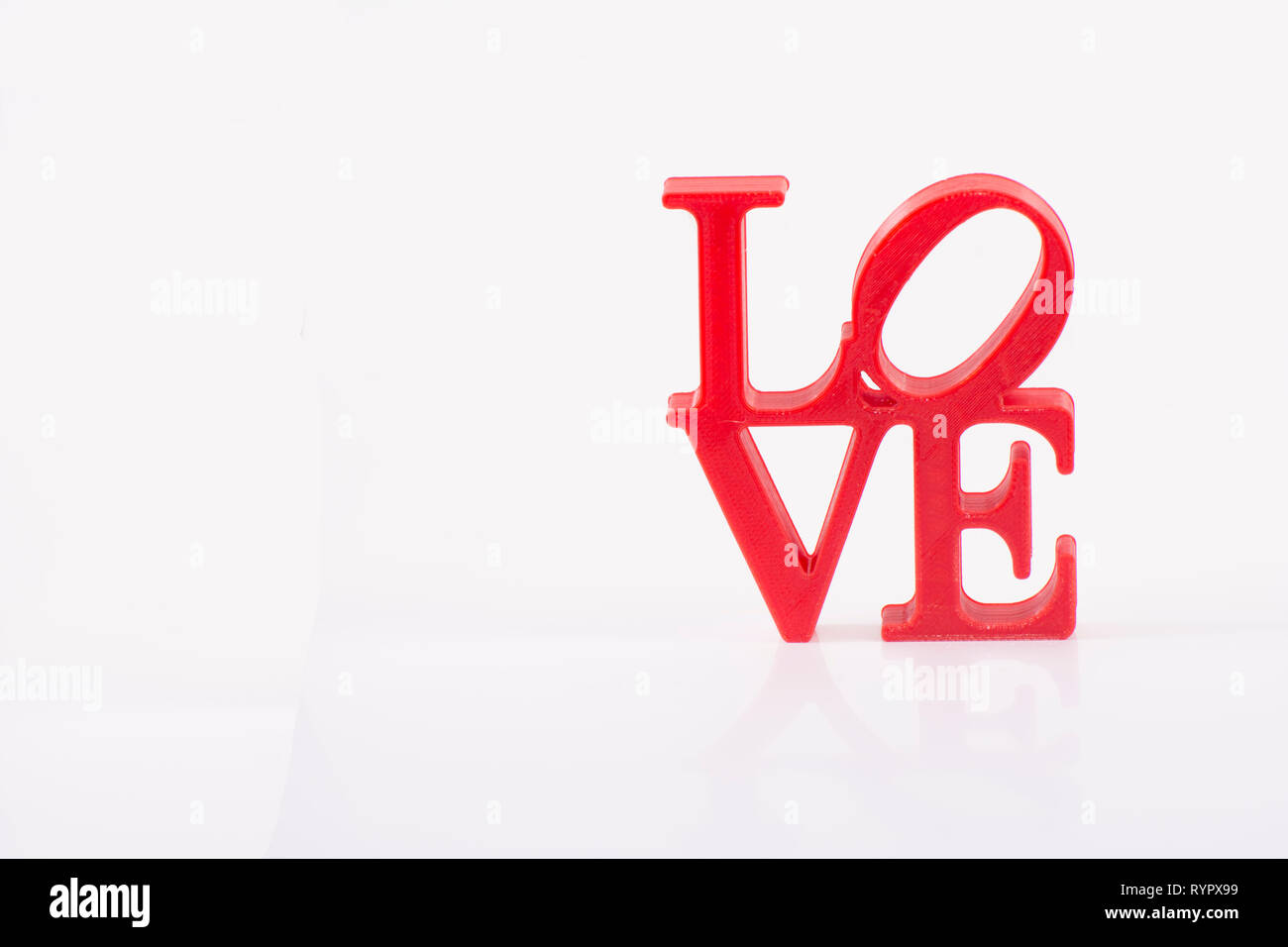 red love letters on white background on the right Stock Photo - Alamy