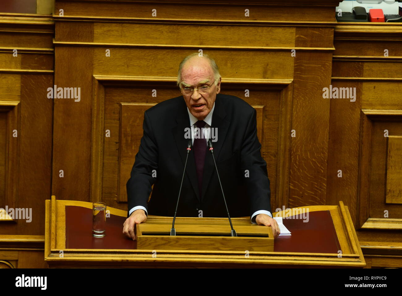 Athens, Greece. 14th Mar, 2019. Vasilios Leventis, President of Central ...