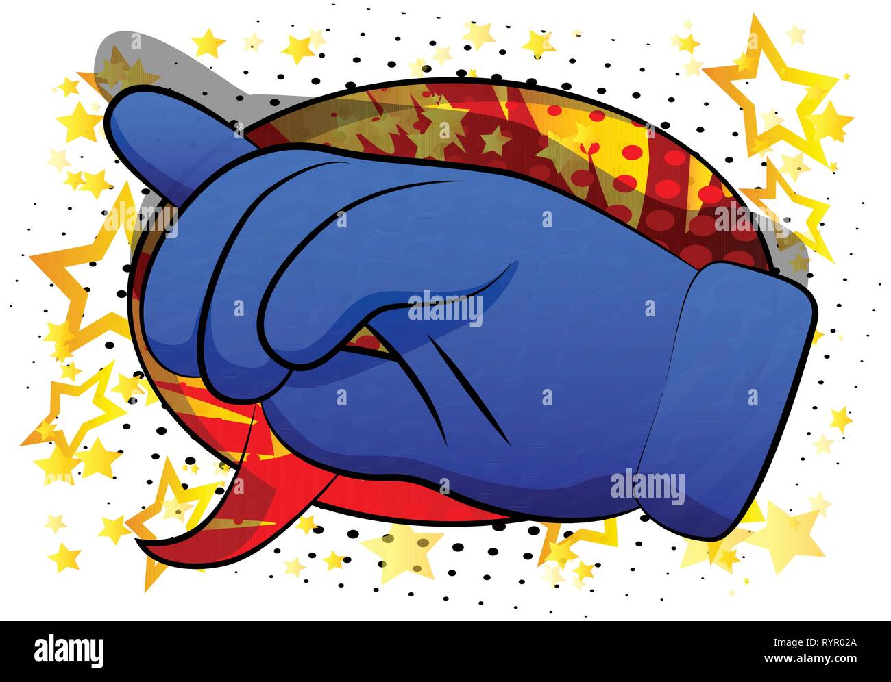 Vector cartoon pointing hand. Illustrated hand expression, gesture on ...