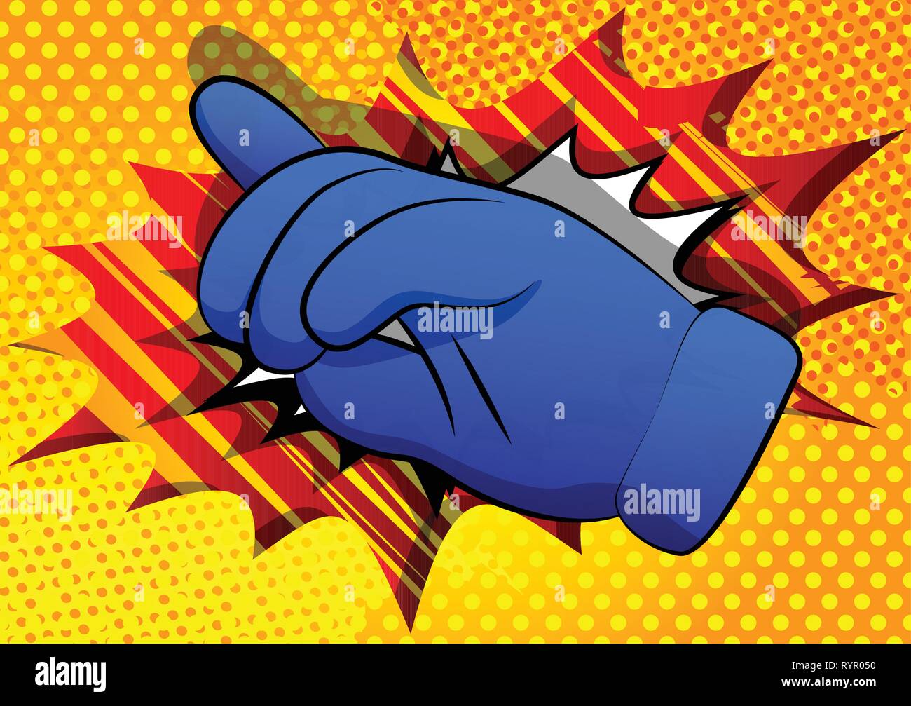 Vector cartoon pointing hand. Illustrated hand expression, gesture on ...