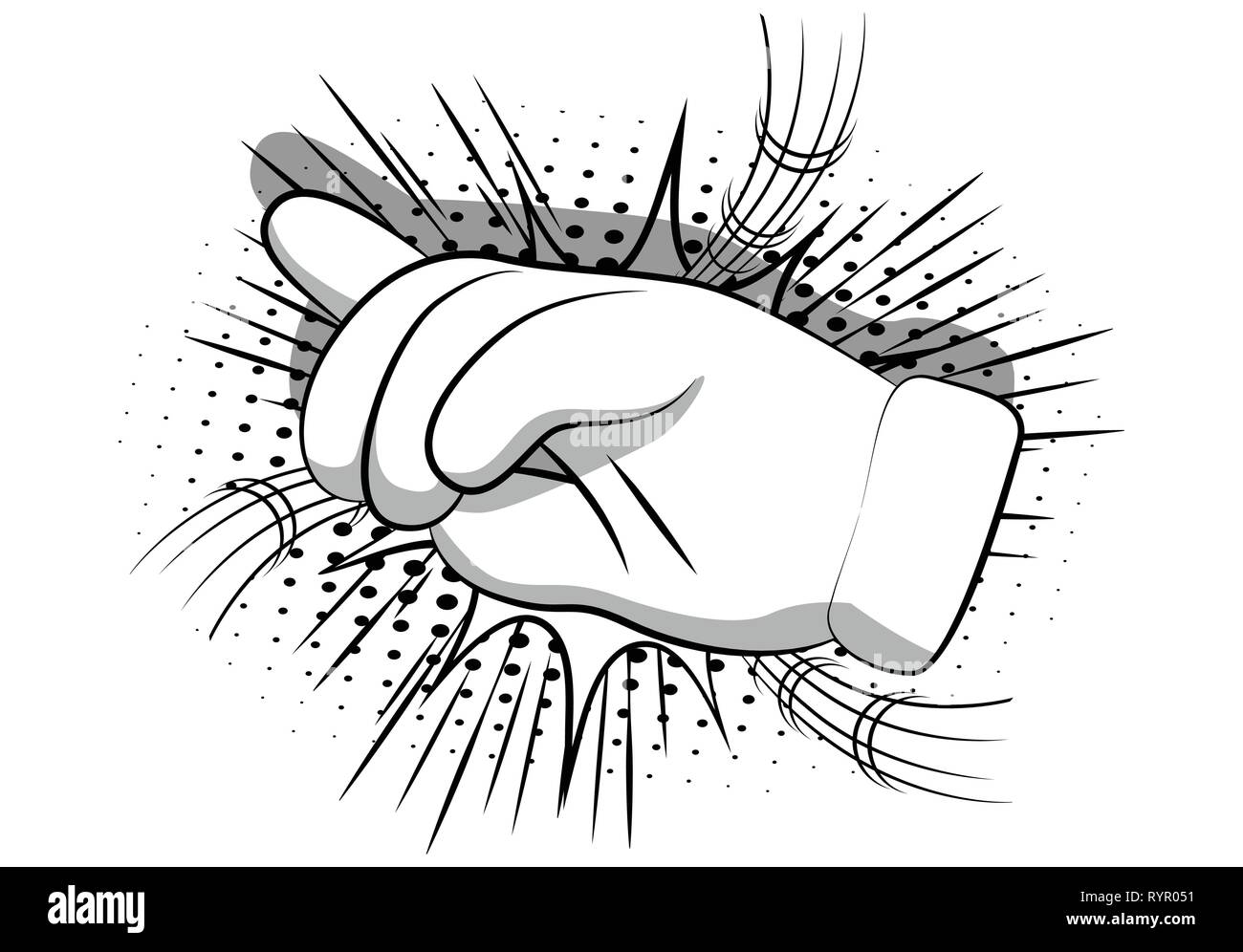 Vector cartoon pointing hand. Illustrated hand expression, gesture on ...