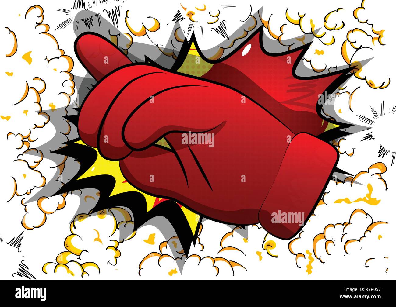 Vector cartoon pointing hand. Illustrated hand expression, gesture on ...