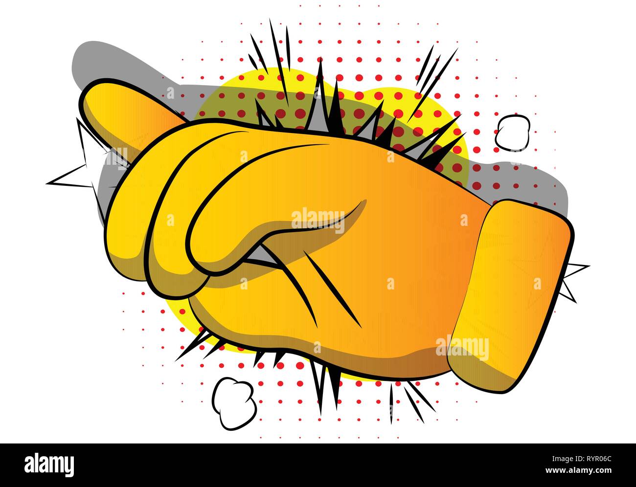 Vector cartoon pointing hand. Illustrated hand expression, gesture on ...