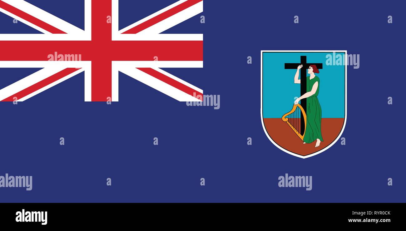 Flag of Montserrat in official rate and colors, vector Stock Vector ...