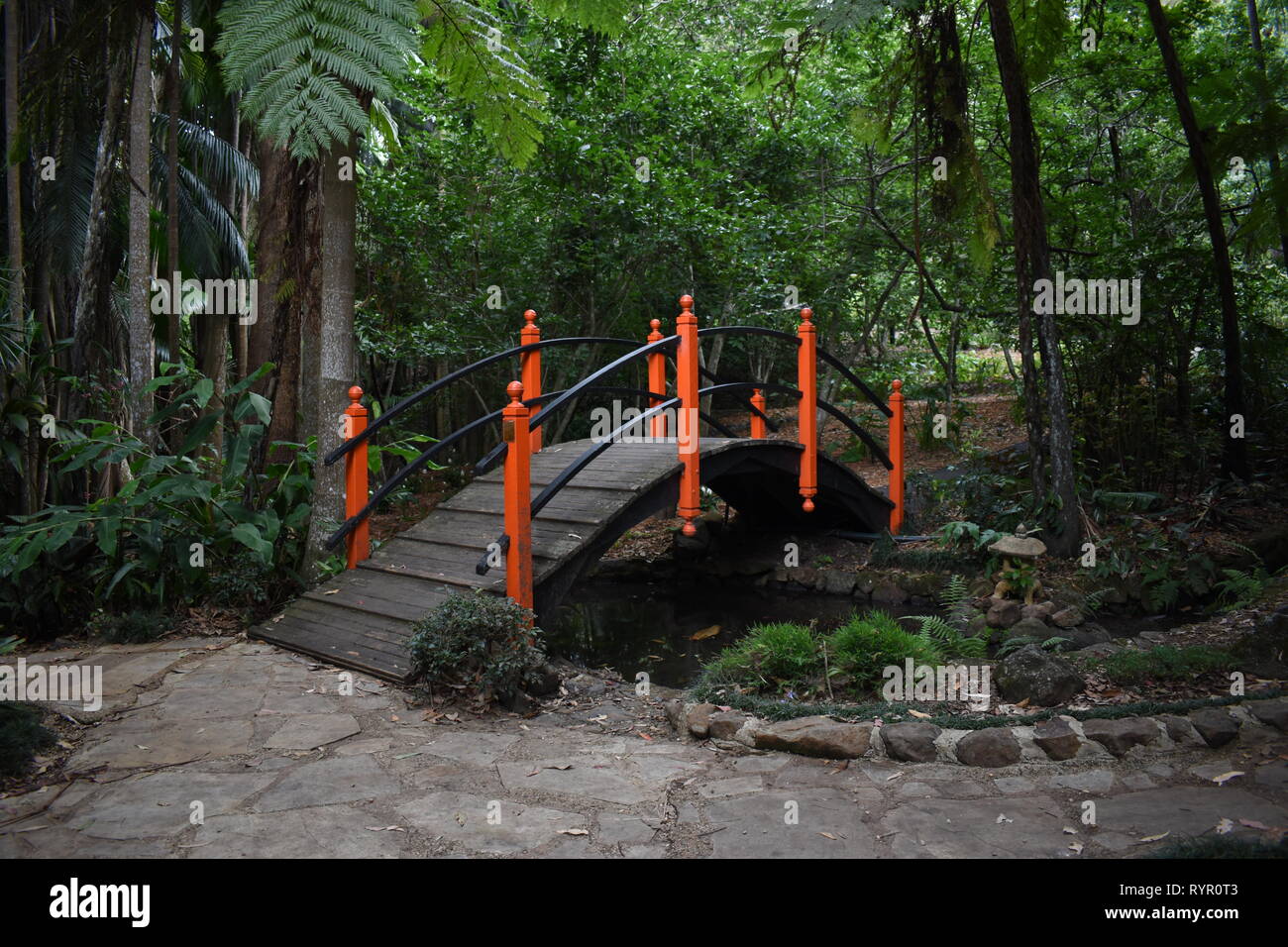 Japanese styled bridge Stock Photo - Alamy
