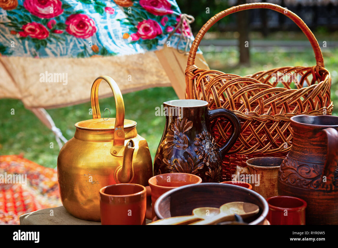 Still life with copper kettle hi-res stock photography and images - Alamy