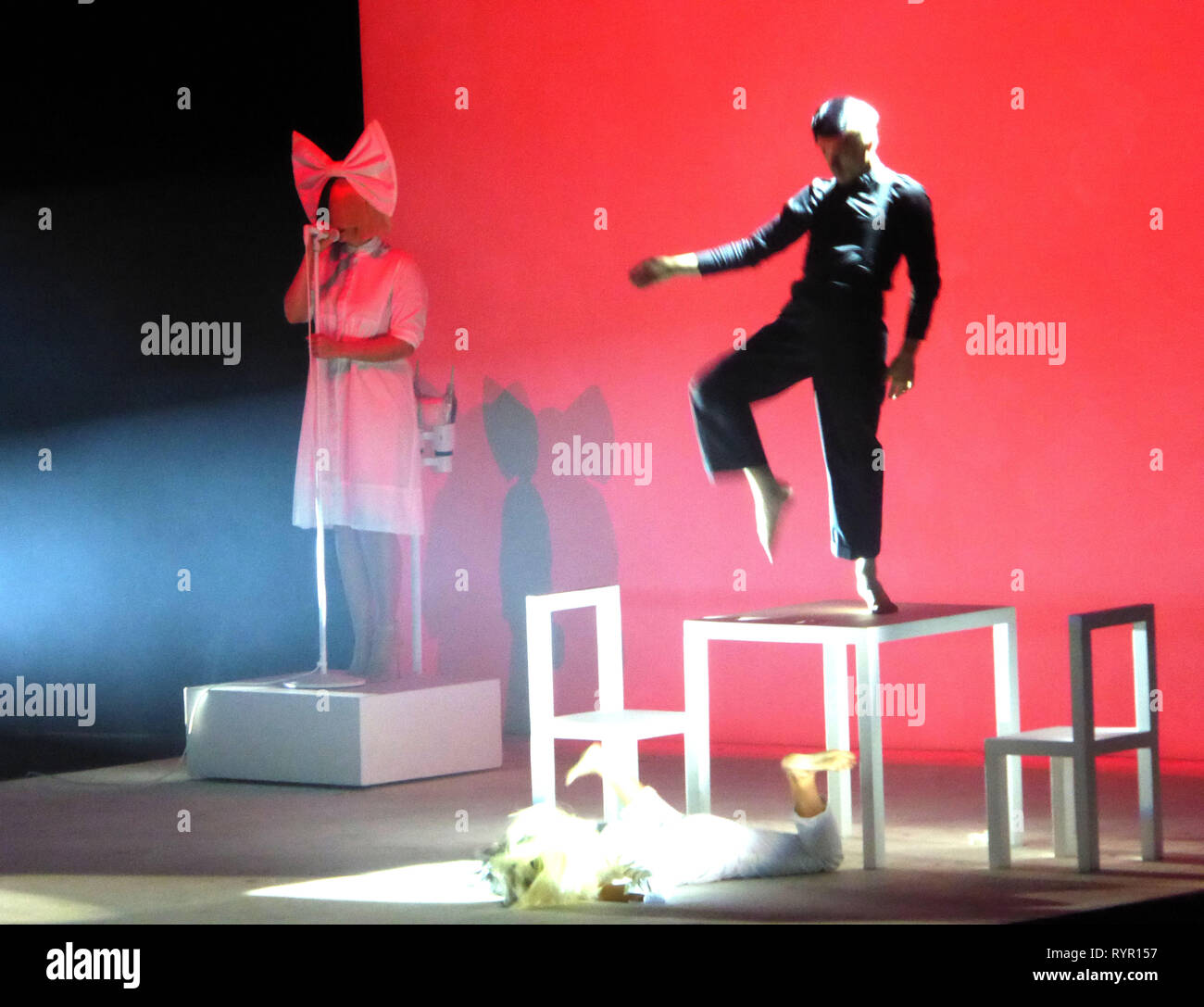 LOS ANGELES, CA - OCTOBER 9: Singer Sia performs in concert on ...