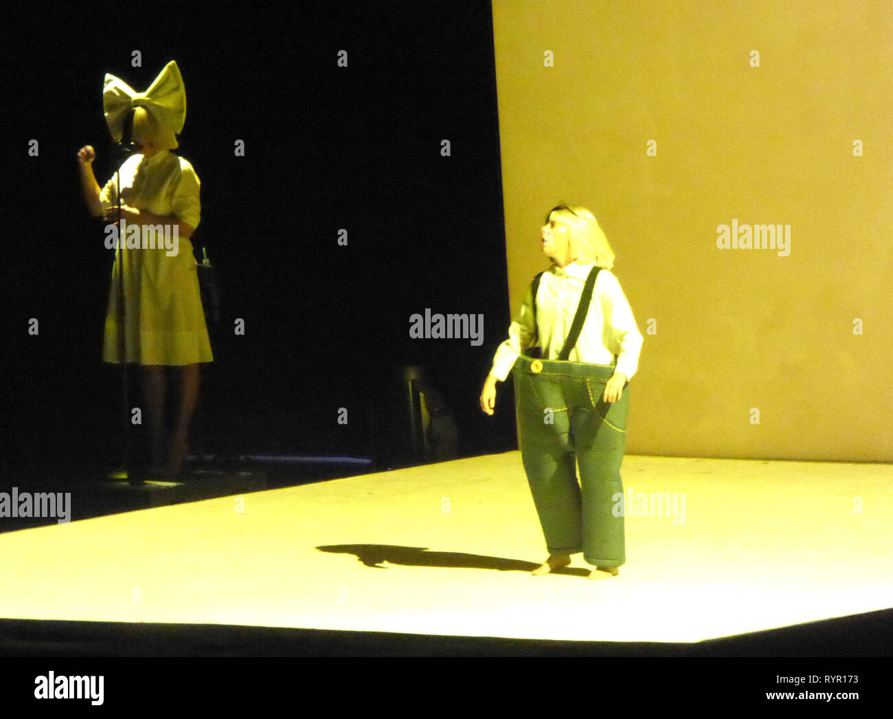 LOS ANGELES, CA - OCTOBER 9: Singer Sia performs in concert on ...