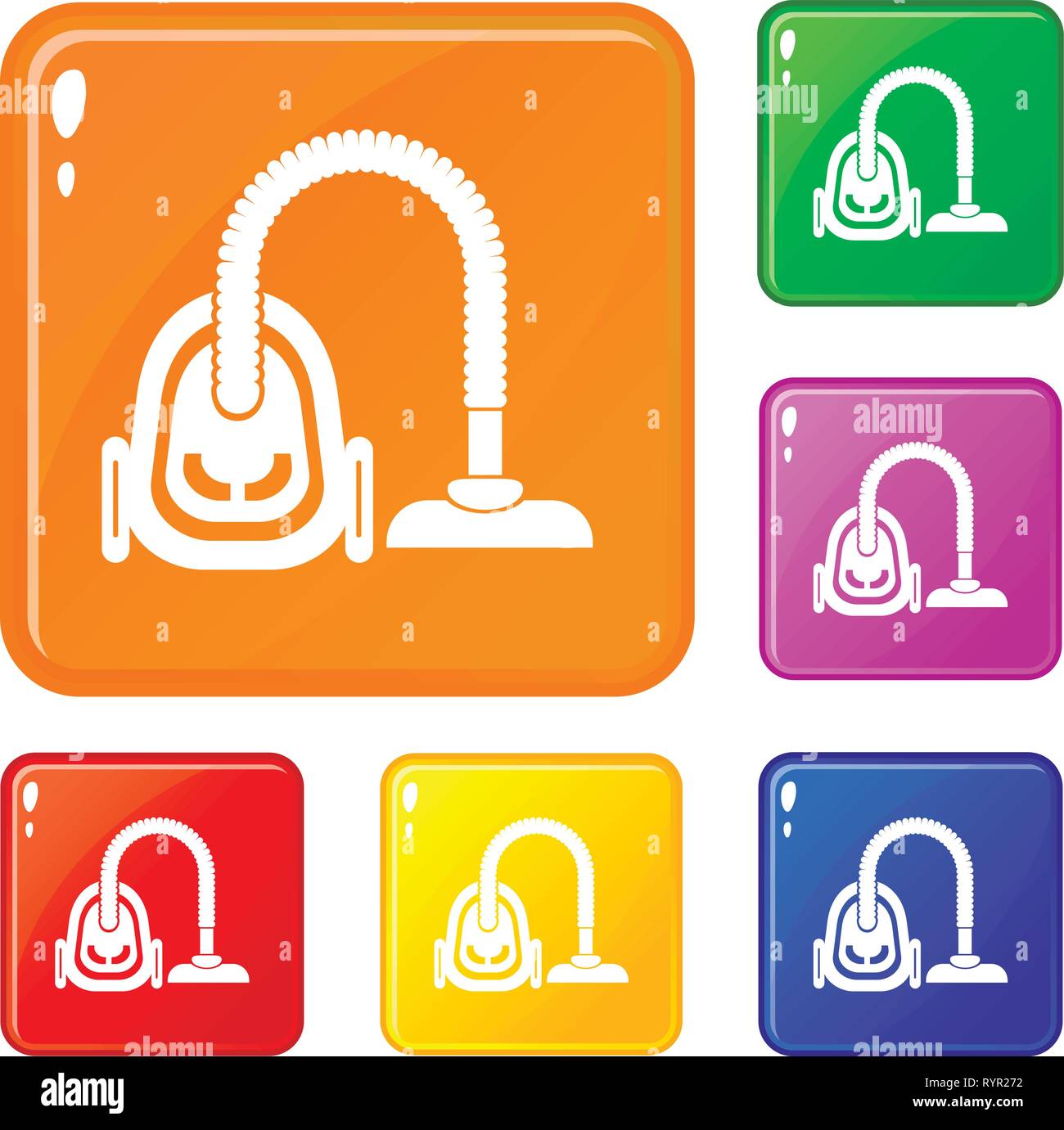 Vacuum cleaner icons set vector color Stock Vector Image & Art - Alamy