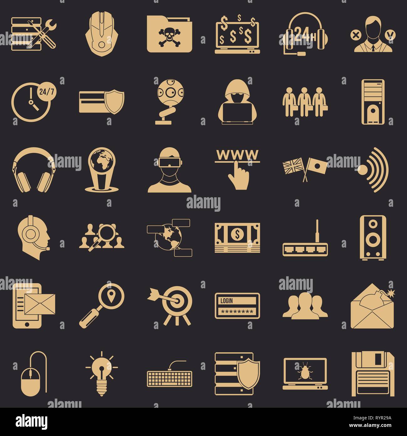 Cyber security icons set, simple style Stock Vector Image & Art - Alamy