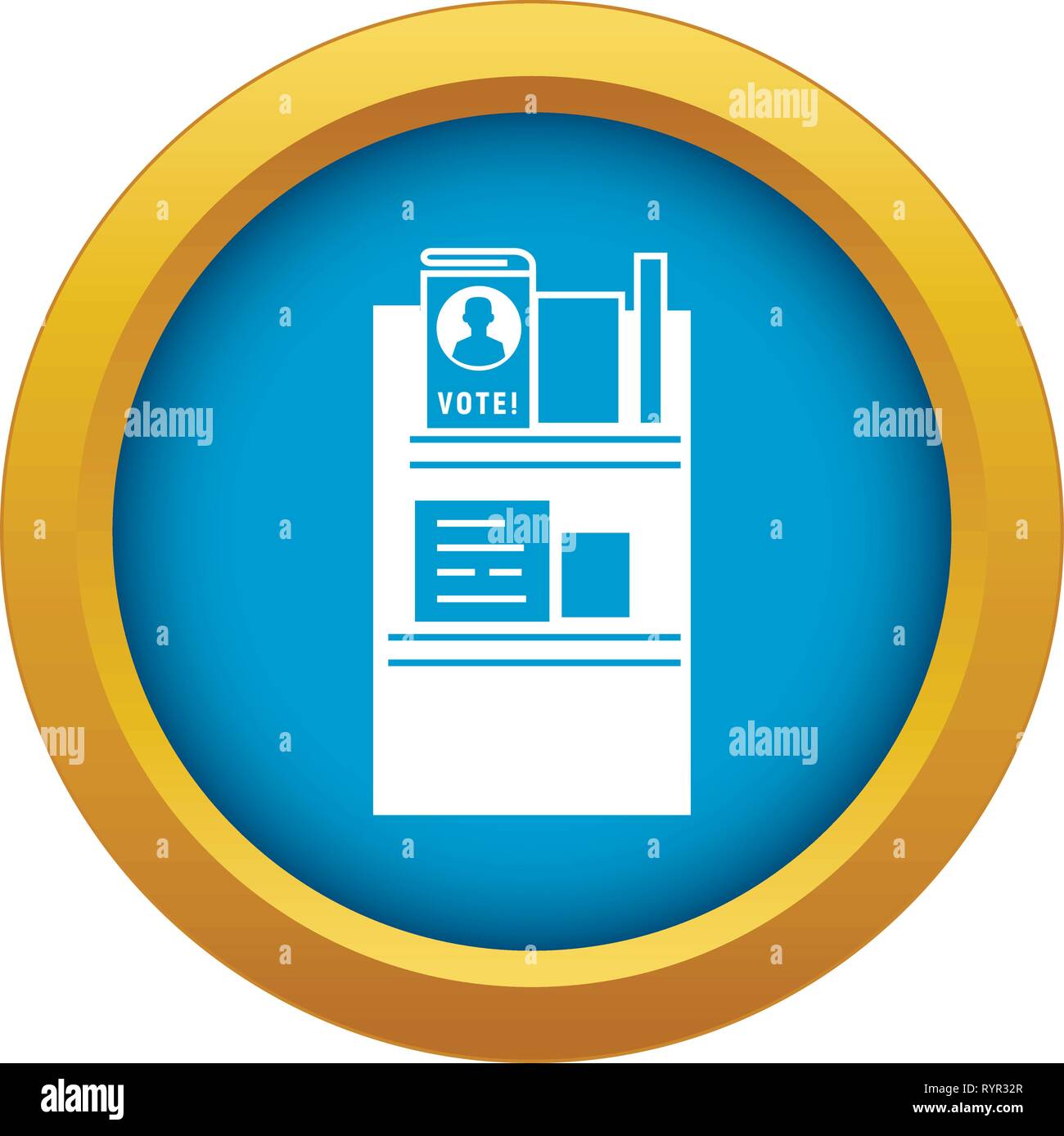 Vote candidate poster icon blue vector isolated Stock Vector Image ...