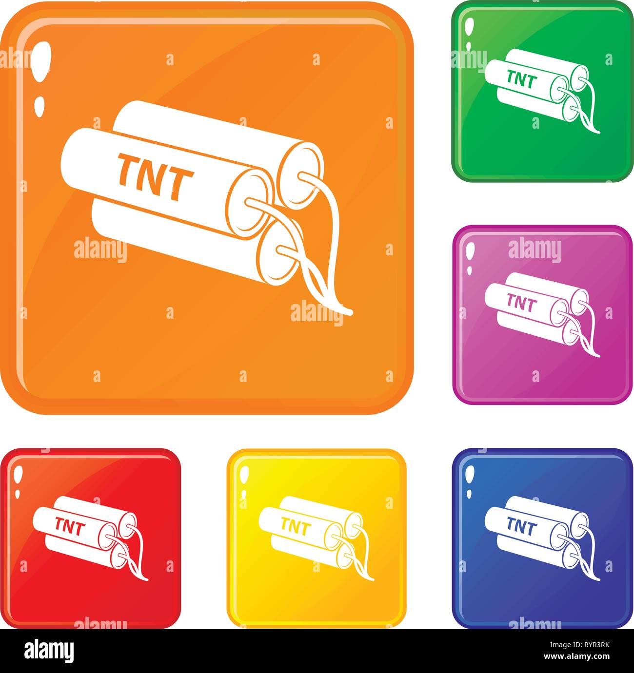 Tnt icons set vector color Stock Vector Image & Art - Alamy