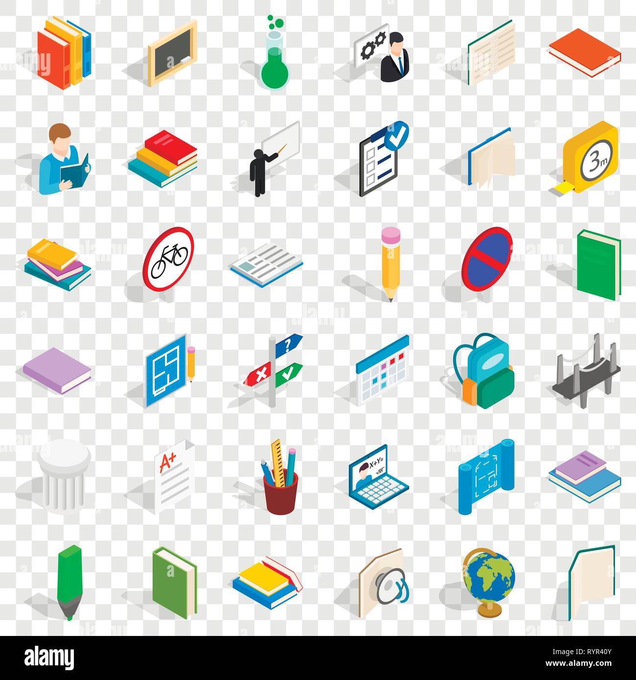 College book icons set, isometric style Stock Vector Image & Art - Alamy