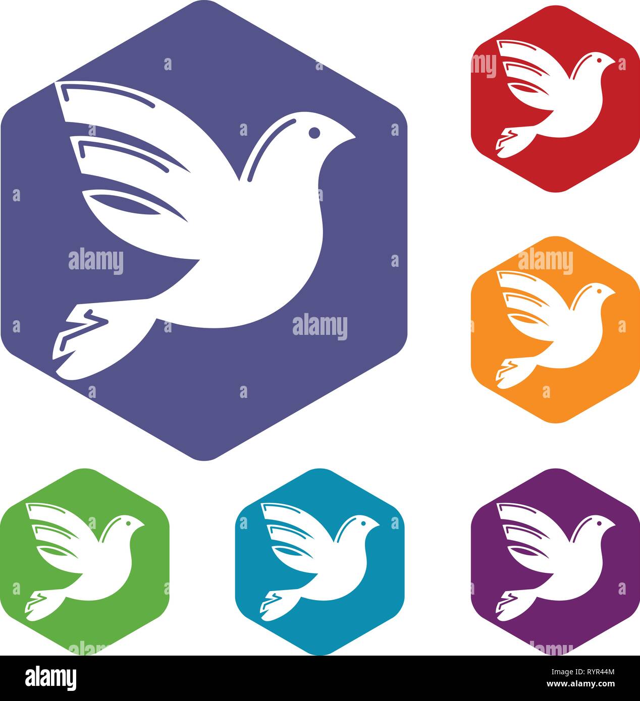 White peace pigeon icons vector hexahedron Stock Vector Image & Art - Alamy