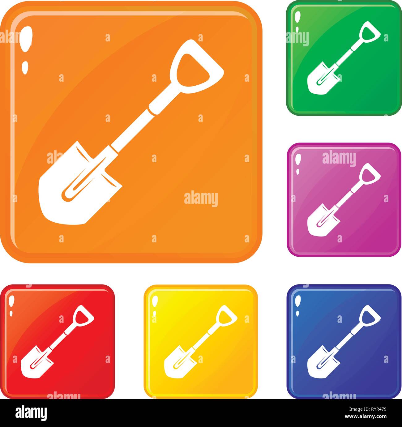 Shovel icons set vector color Stock Vector Image & Art - Alamy