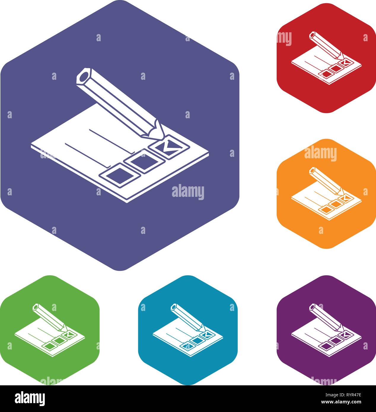 Election paper icons vector hexahedron Stock Vector Image & Art - Alamy