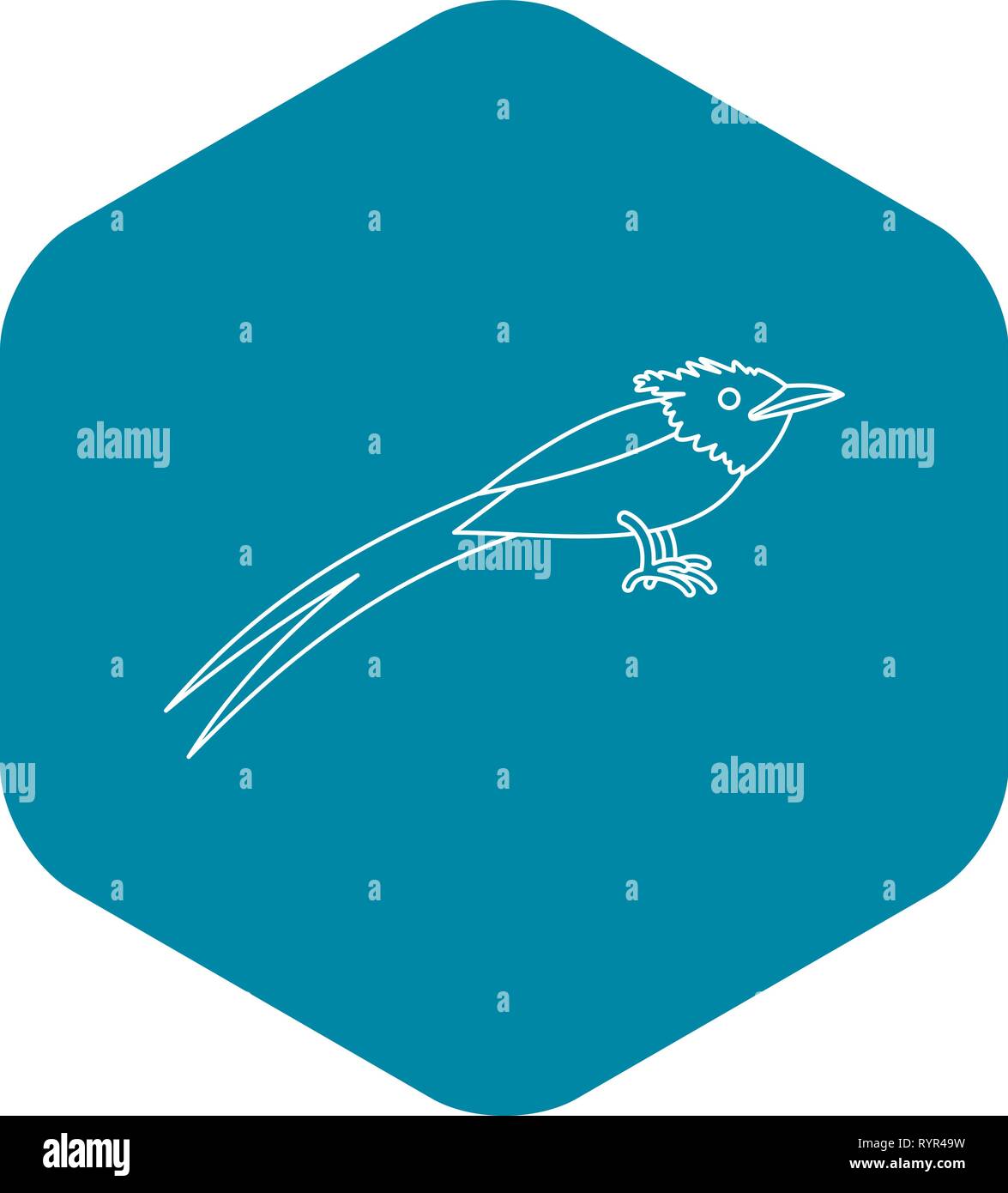 Asian paradise flycatcher icon, outline style Stock Vector Image & Art ...