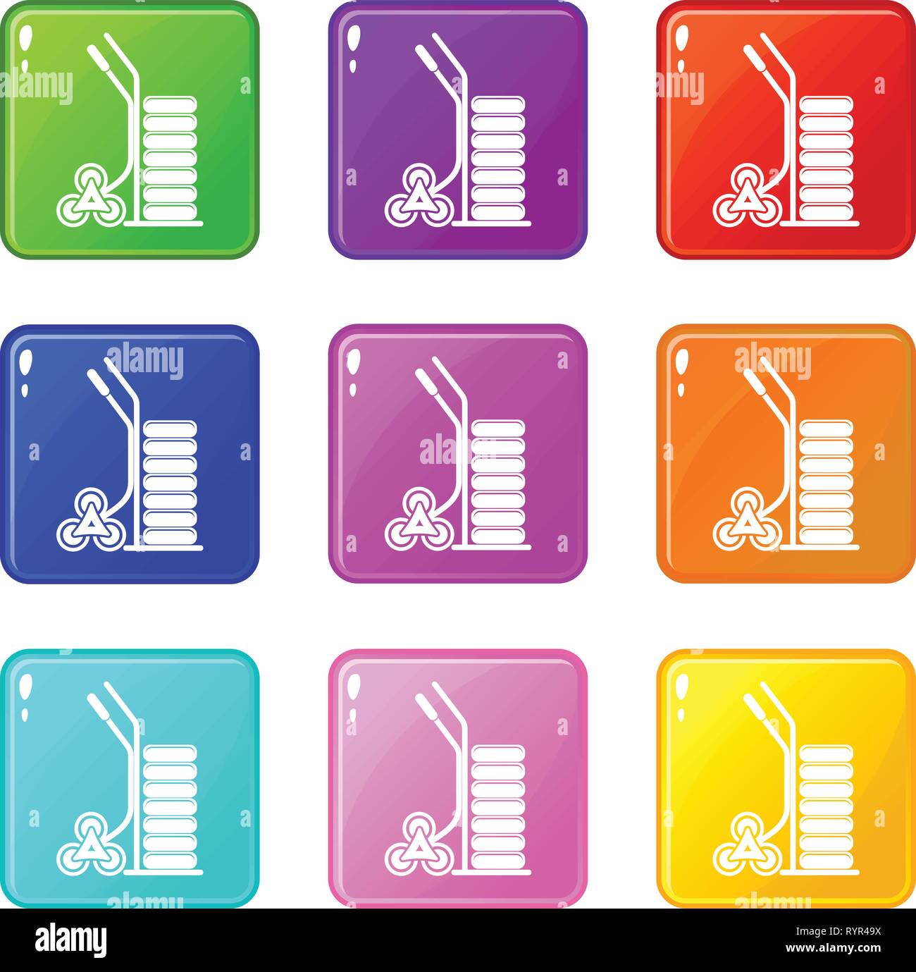 Modern trolley icons set 9 color collection Stock Vector Image & Art ...
