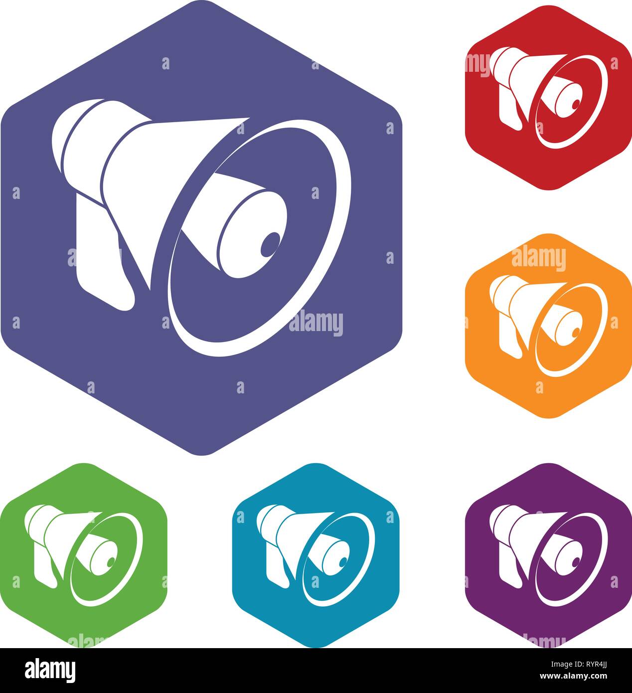 Hand speaker icons vector hexahedron Stock Vector Image & Art - Alamy